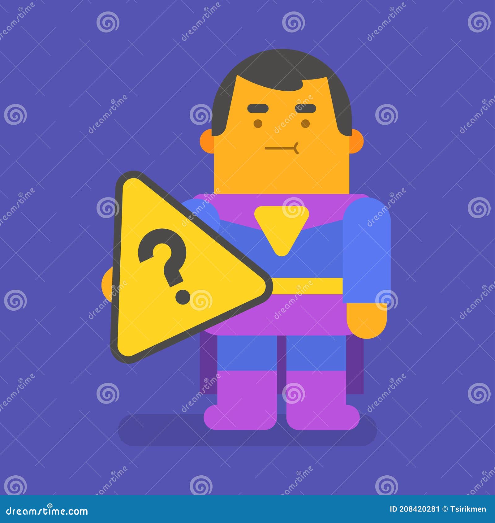 Superhero Holding Question Mark. Vector Character | CartoonDealer.com ...