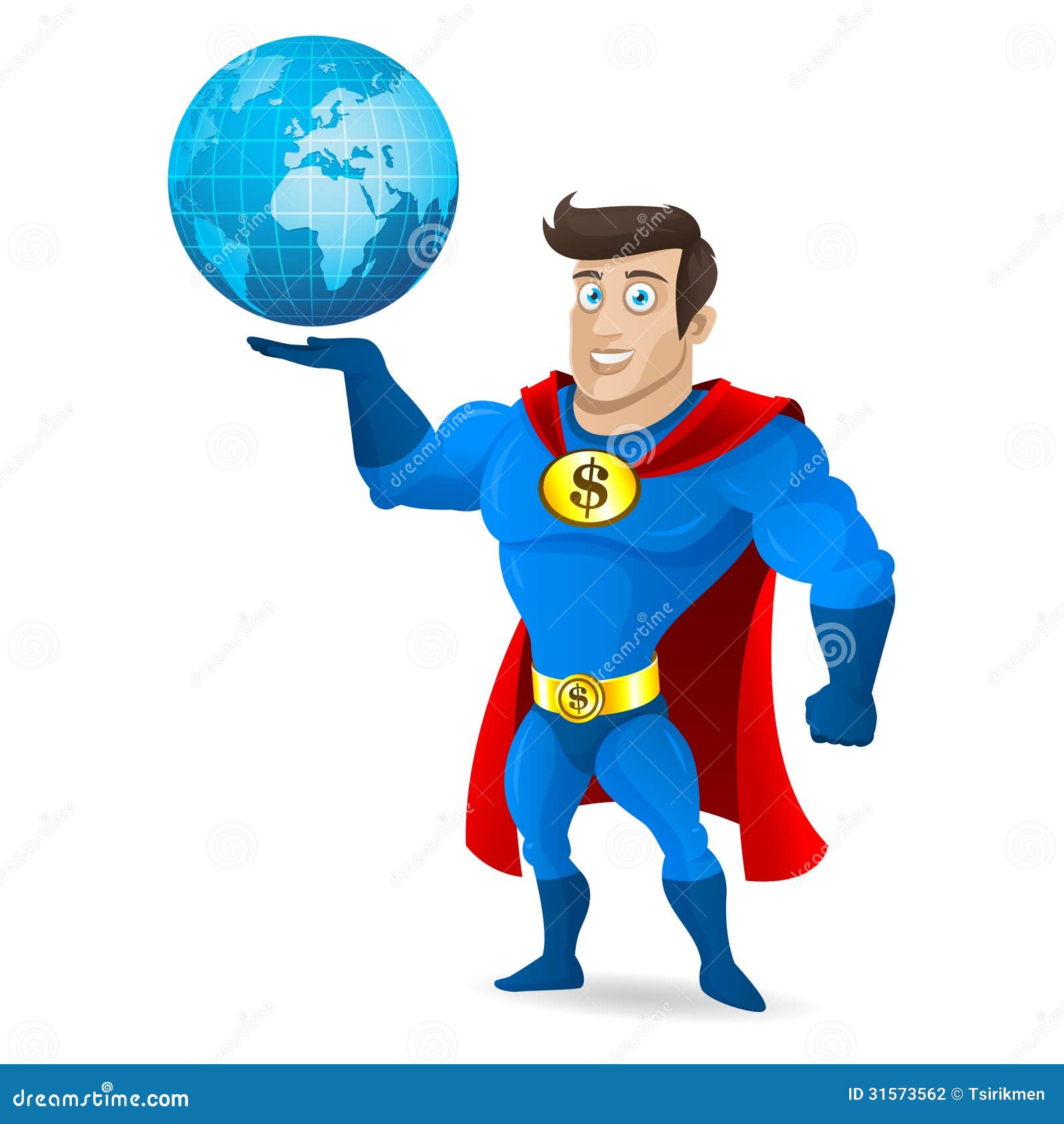 Superhero Holds Planet Earth Stock Vector - Illustration of journey ...