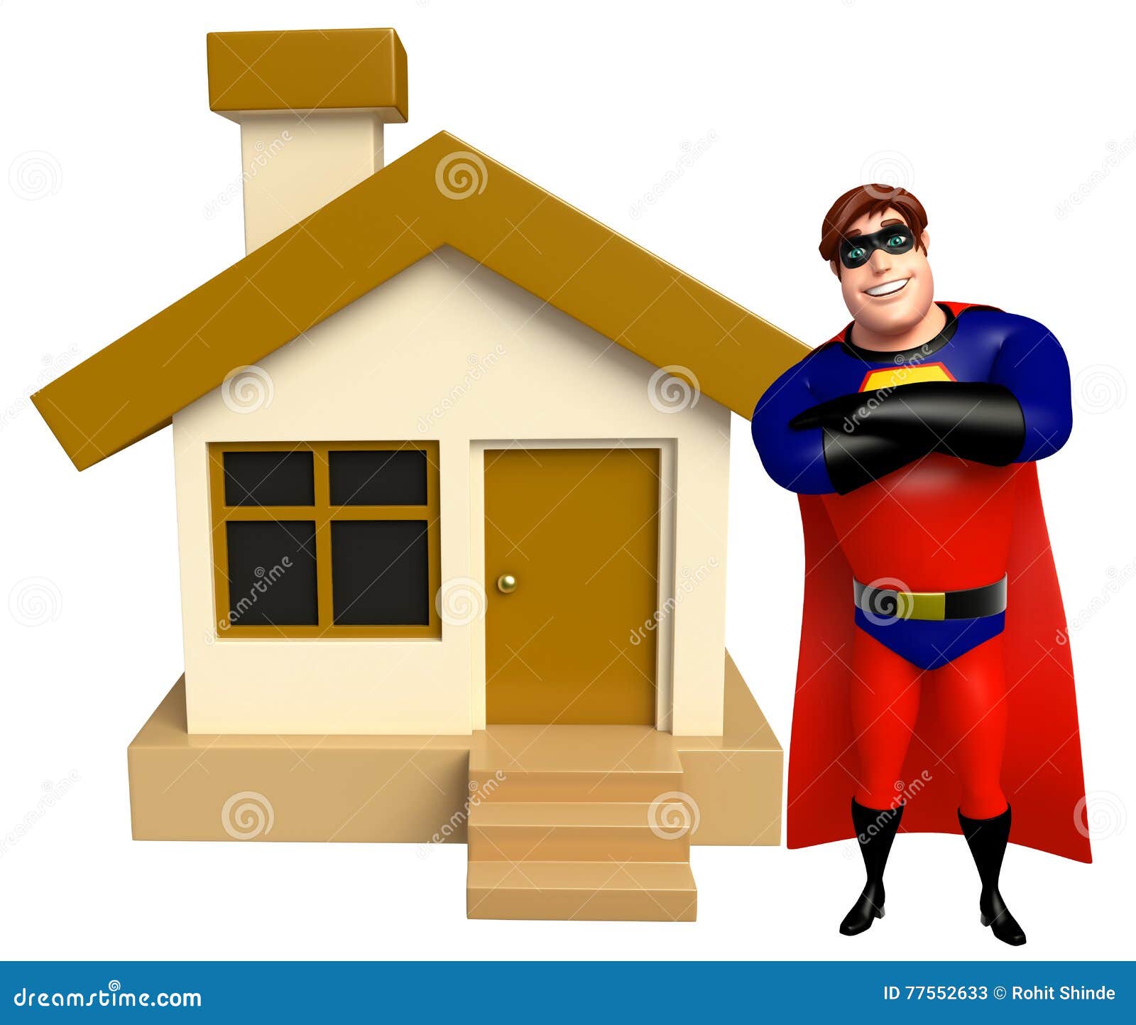 Superhero with Home stock illustration. Illustration of healthy - 77552633