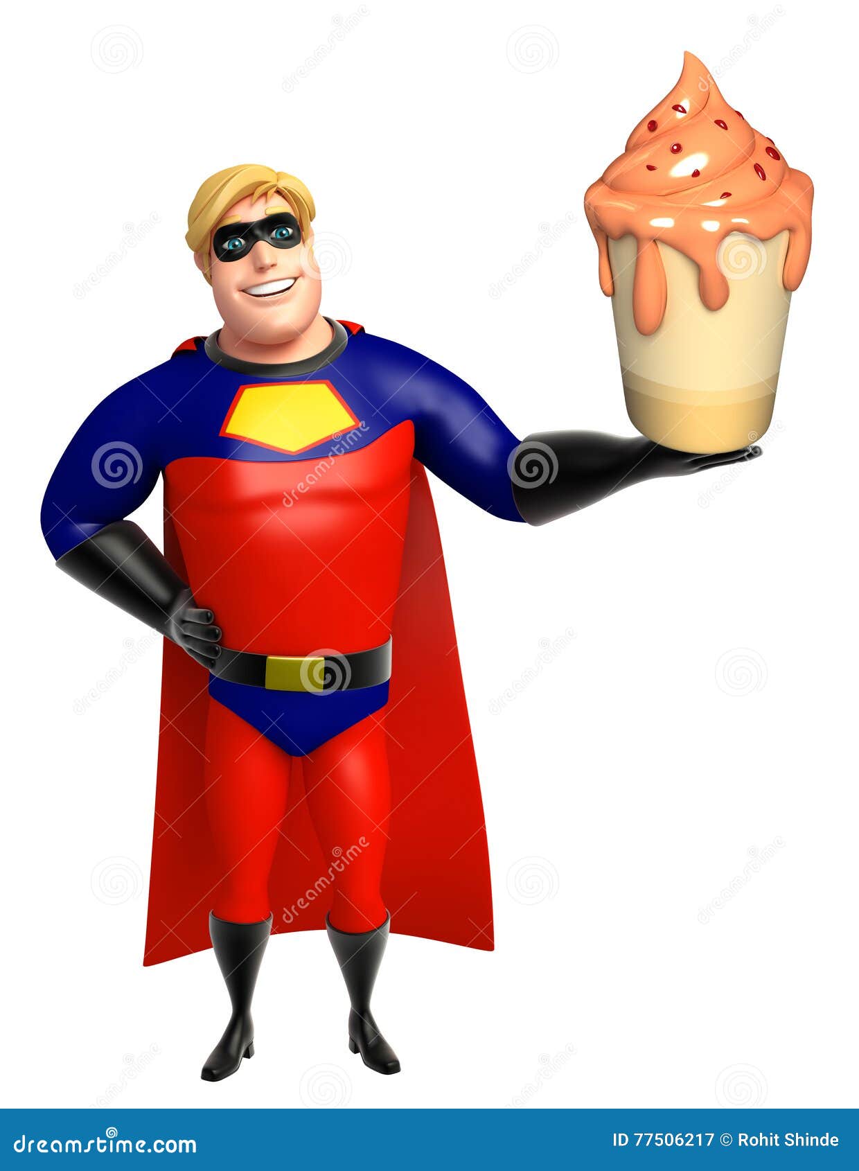 Superhero with Icecream stock illustration. Illustration of future ...