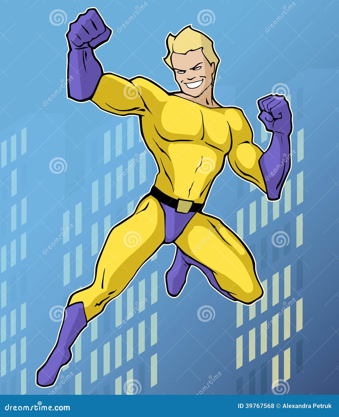 Superhero stock vector. Illustration of character, muscular - 39767568