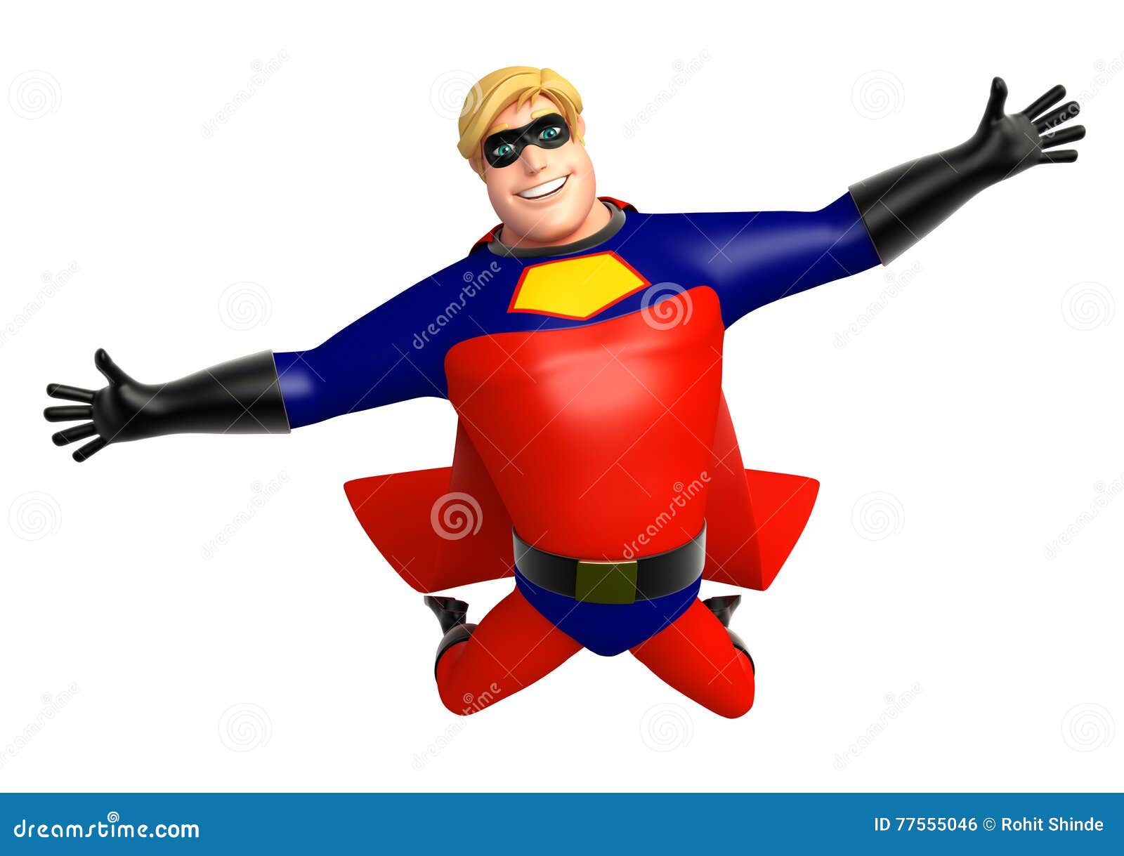Superhero with Jumping Pose Stock Illustration - Illustration of boots ...