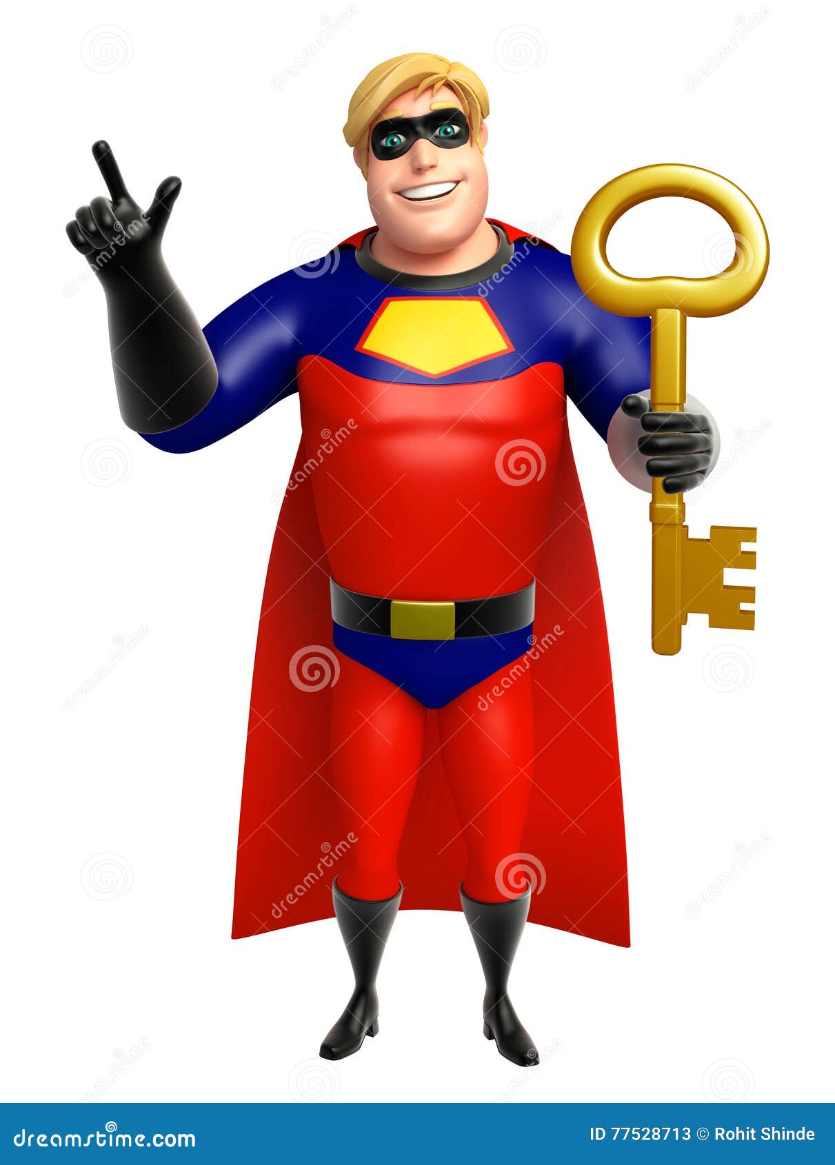 Superhero with Key stock illustration. Illustration of healthy - 77528713