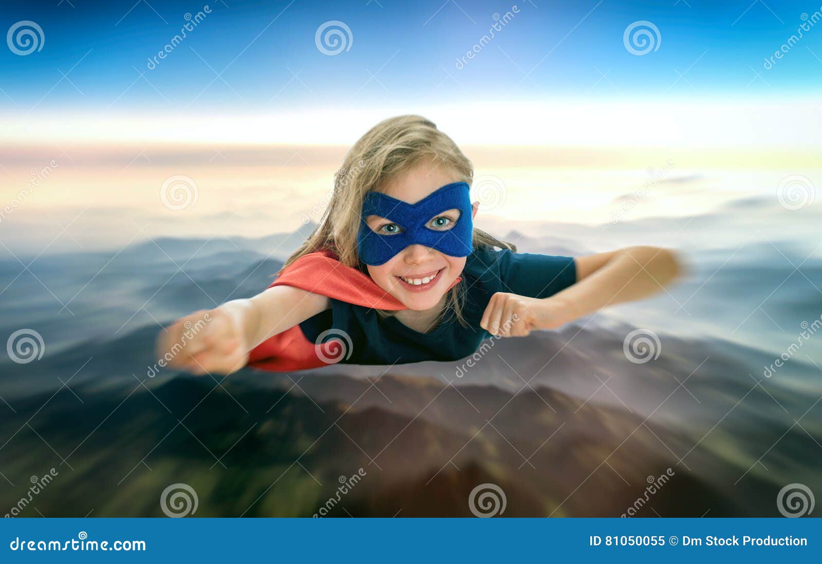 Superhero kid flying. stock image. Image of hero, motion - 81050055