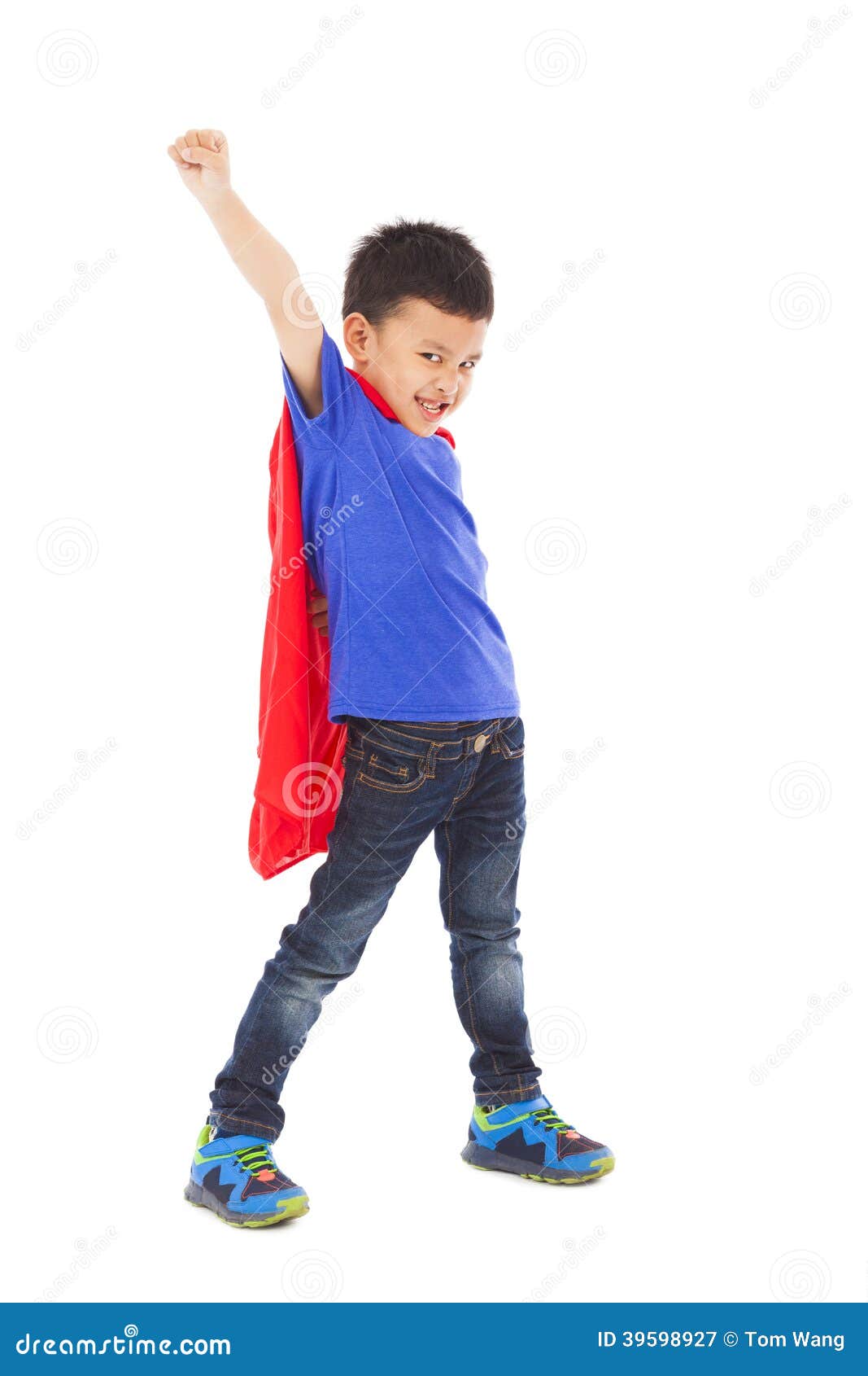 Superhero Kid Make a Funny Facial Expression Stock Image - Image of ...