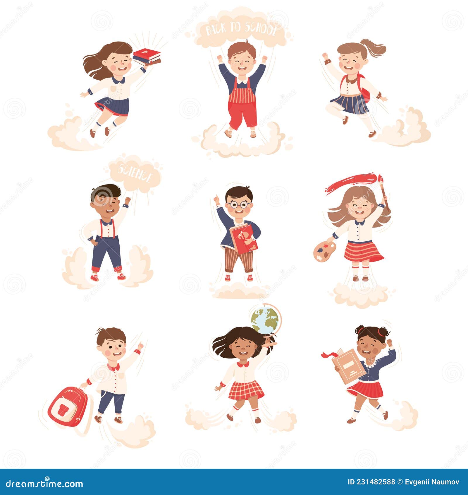 Superhero Kid At School Flying Forward Achieving Goal And Gaining ...