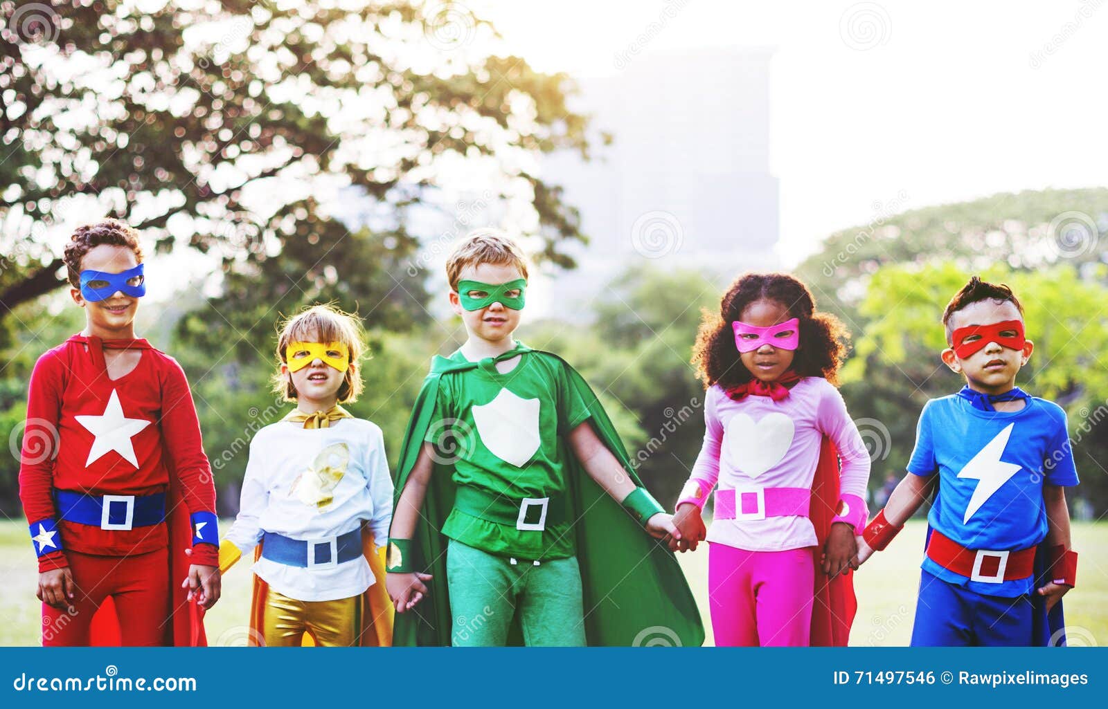 Superhero Kids Aspiration Imagination Playful Fun Concept Stock Photo ...