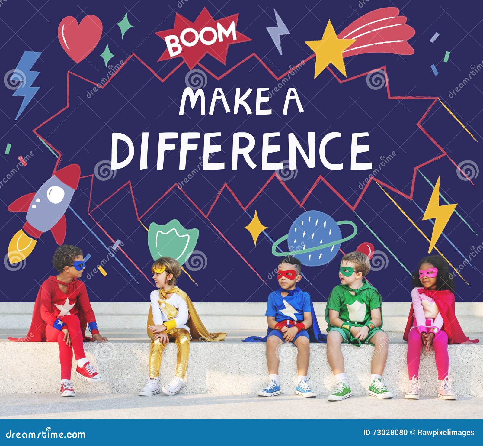 Superhero Kids Imagination Power Helper Concept Stock Photo - Image of ...