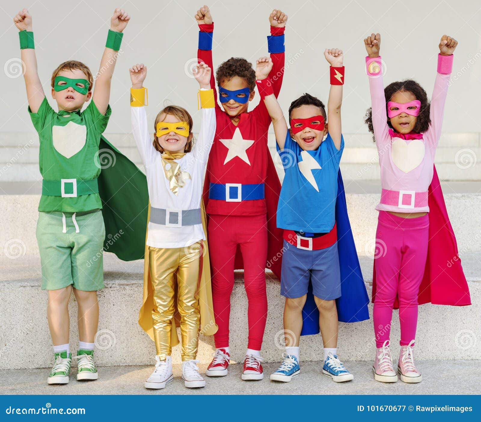 Superhero Kids with Superpowers Concept Stock Image - Image of descent ...
