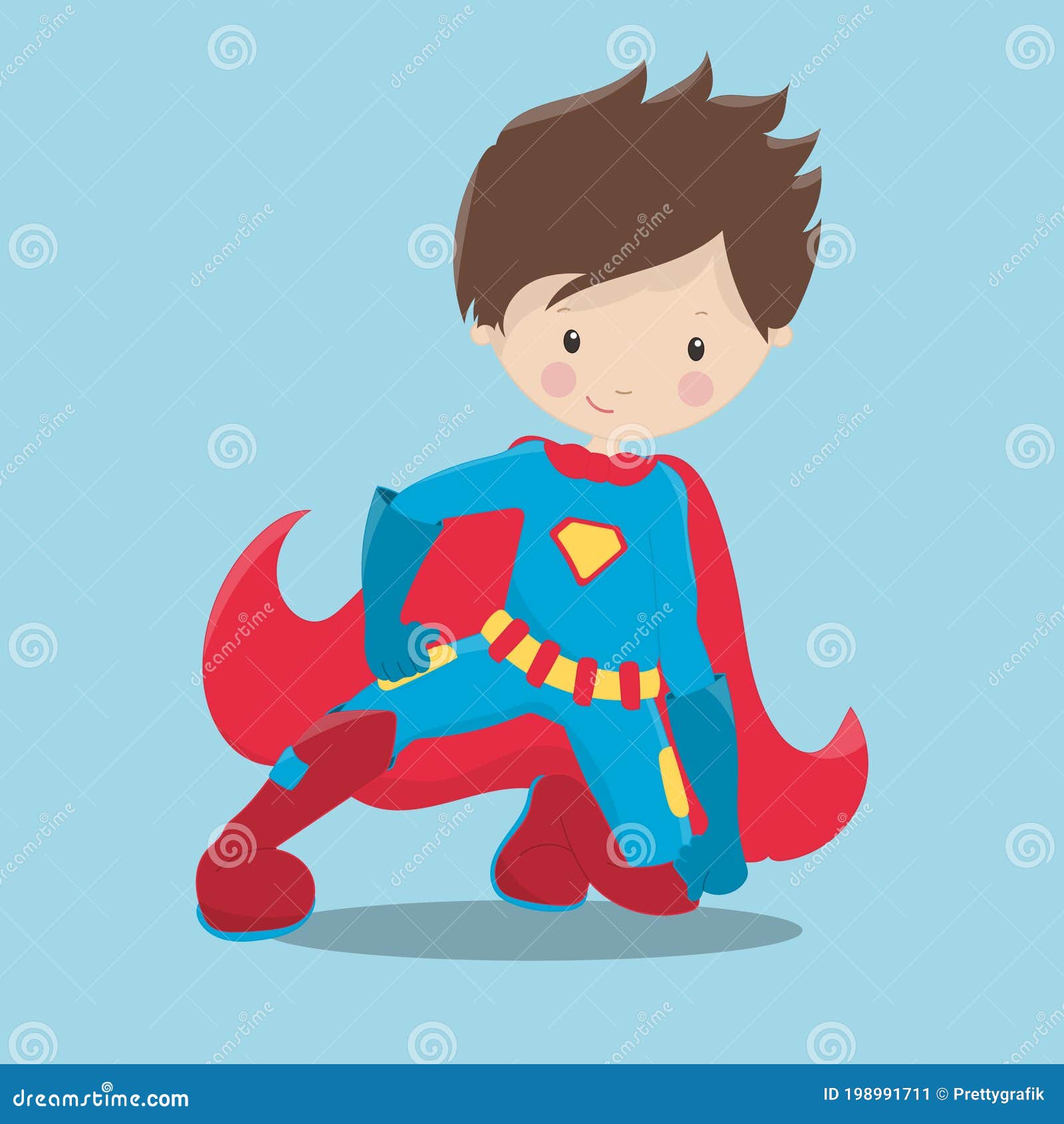 Superhero on knees 05 stock vector. Illustration of knees - 198991711