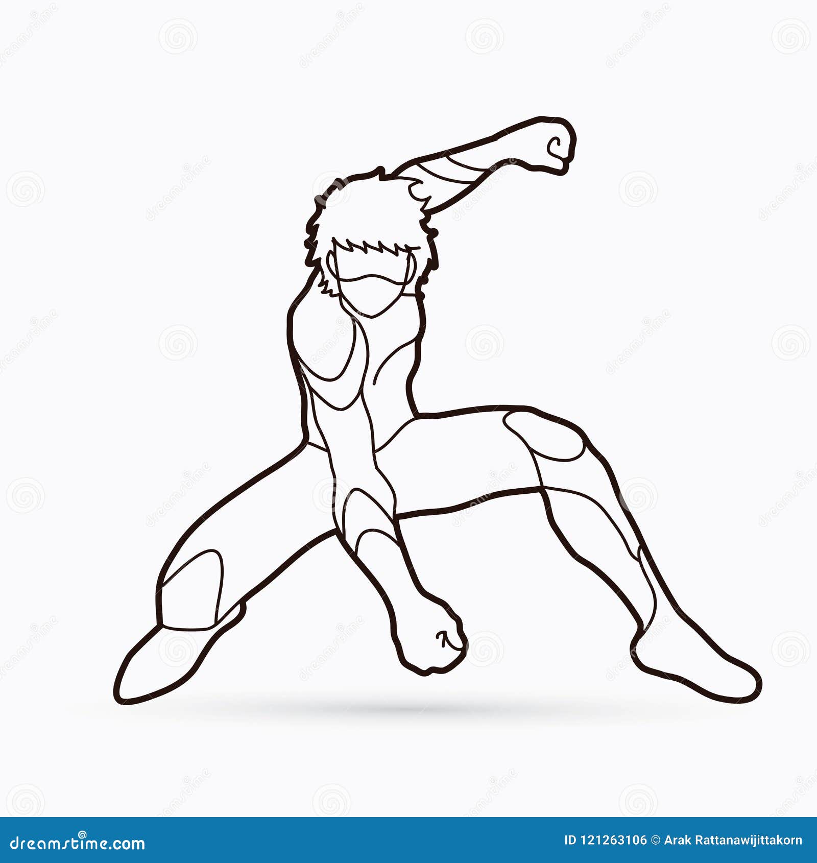 Superhero Landing Action, Cartoon Superhero Stock Vector - Illustration ...