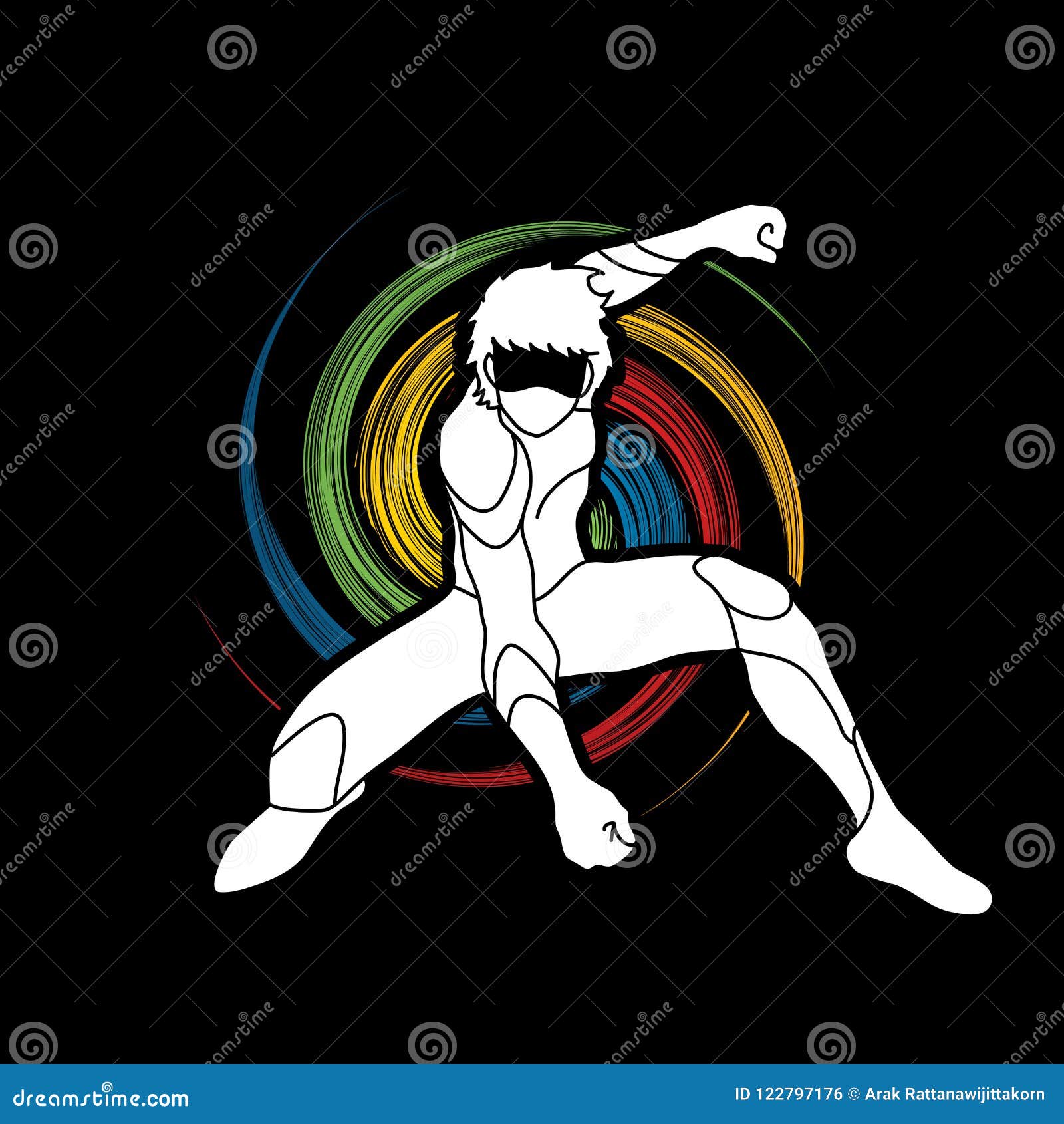 Superhero Landing Action, Cartoon Superhero Stock Vector - Illustration ...