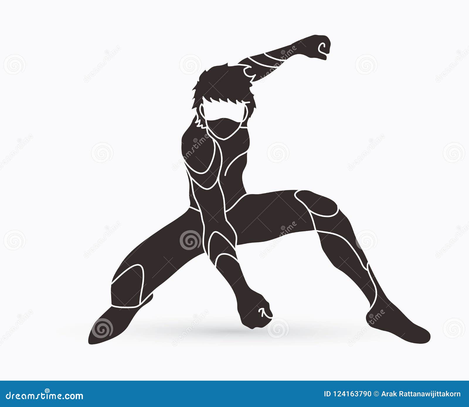 Superhero Landing Action, Cartoon Superhero Man Stock Vector ...