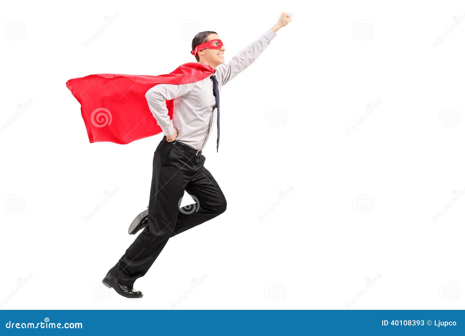 Superhero Launching into the Air Stock Image - Image of person ...