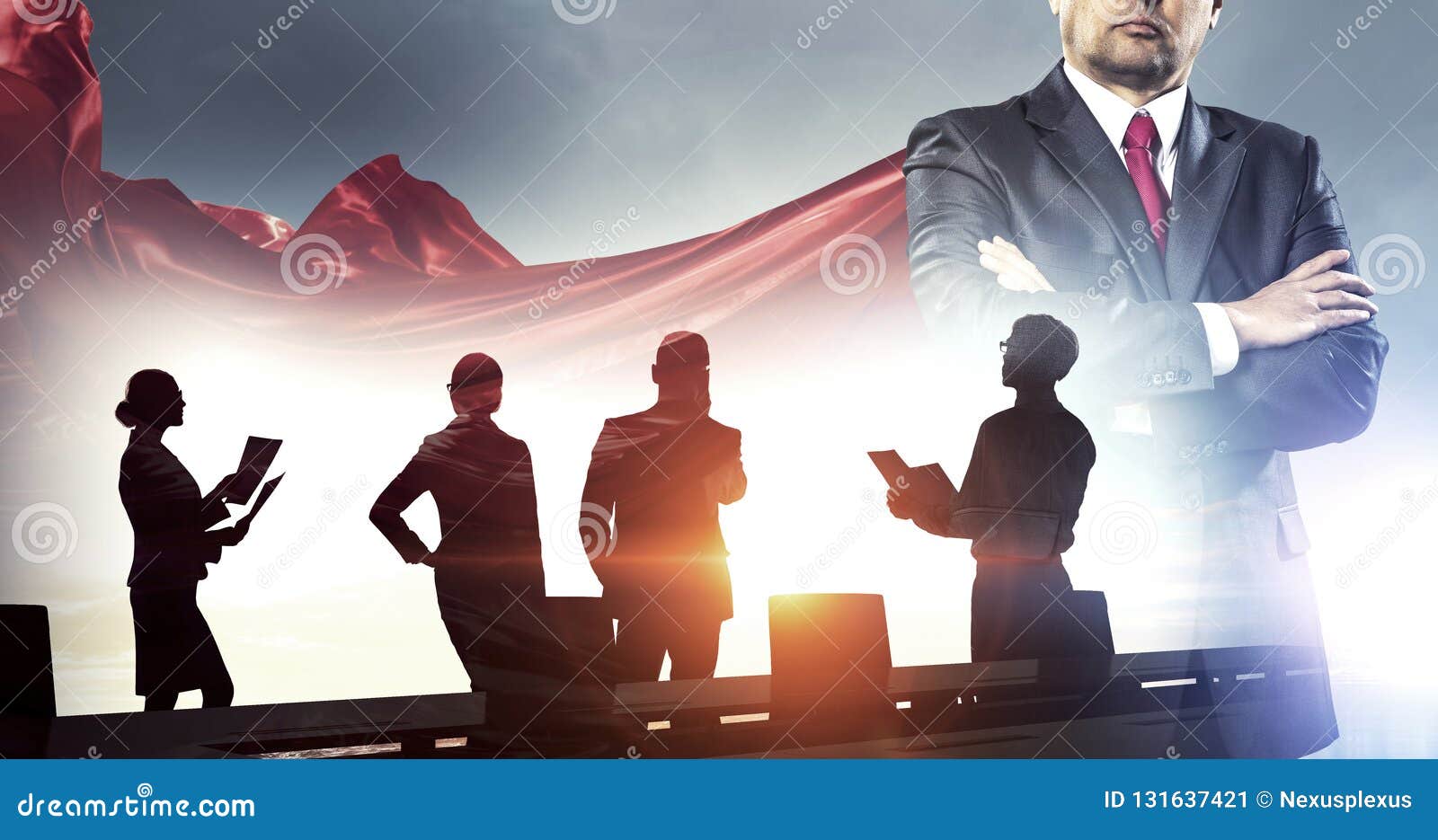 Building his super team stock image. Image of business - 131637421