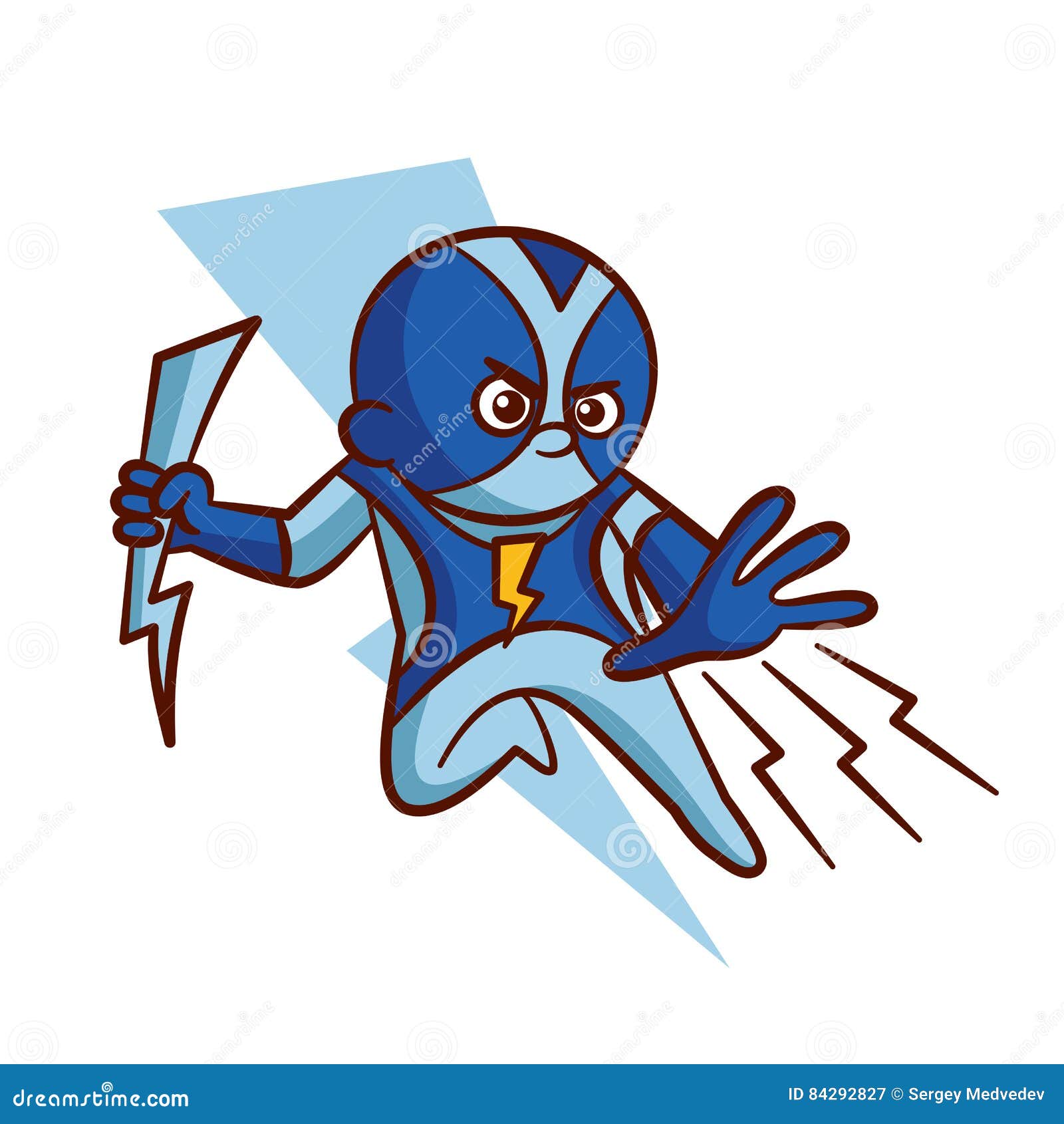 Superhero Lightning Boy Sticker Stock Illustration - Illustration of ...