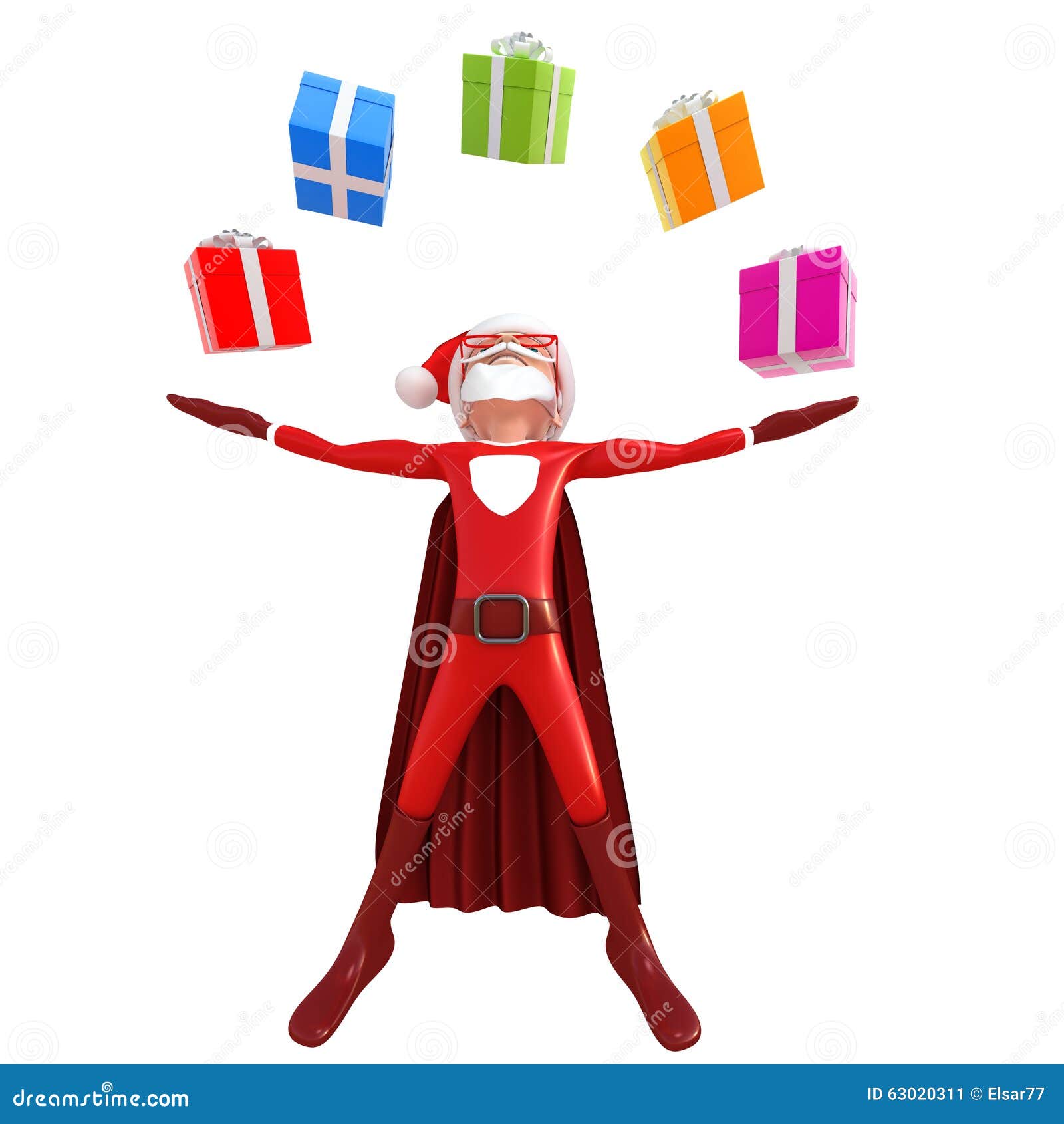Superhero a little santa stock illustration. Illustration of male ...