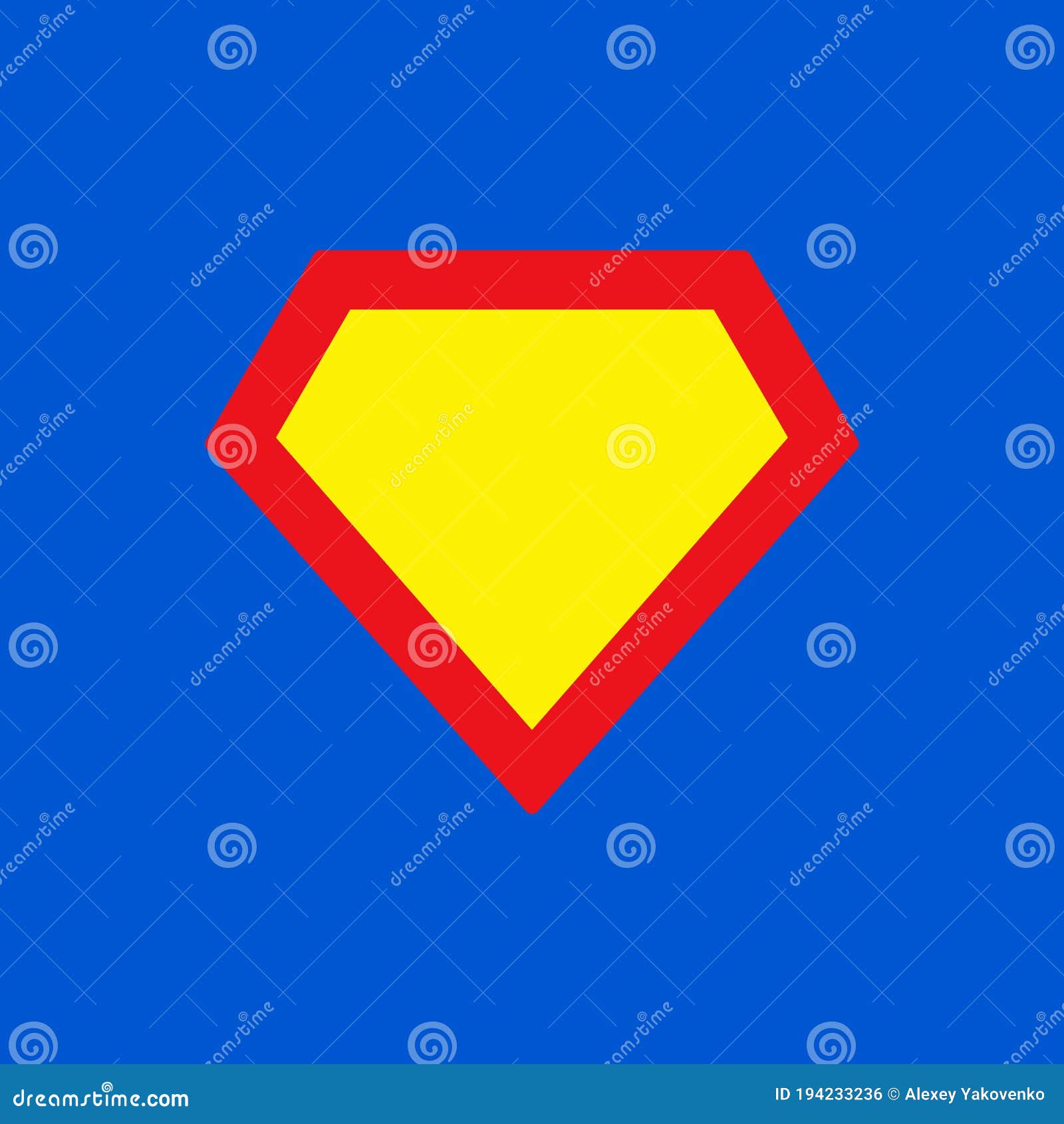 Superhero Logo Template on Blue Background. Vector on Isolated White ...