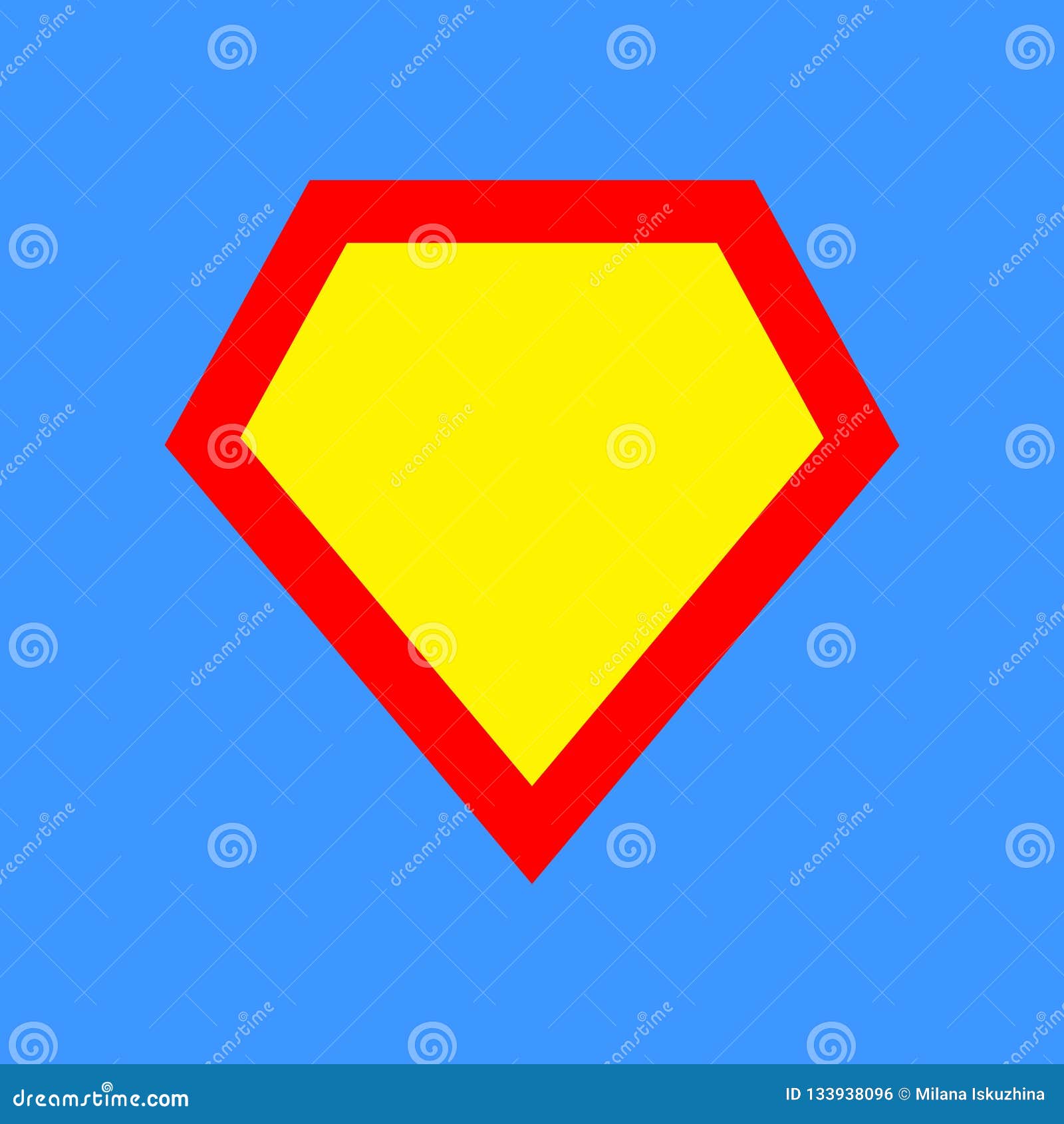 Superhero Logo Template. Red, Yellow Stock Vector - Illustration of ...