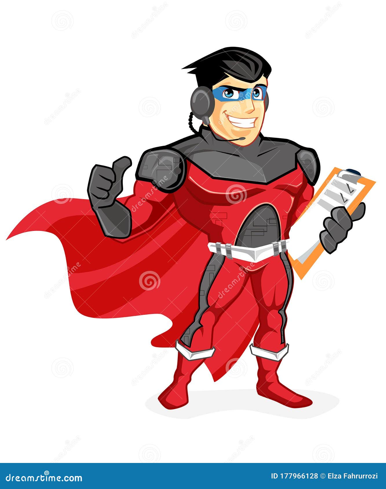 Superhero Mascot Cartoon in Vector Stock Vector - Illustration of smile ...