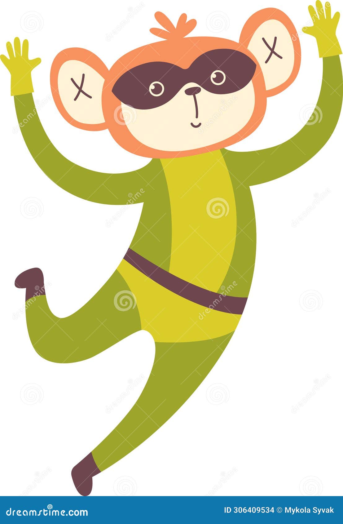 Superhero Monkey Animal stock vector. Illustration of character - 306409534