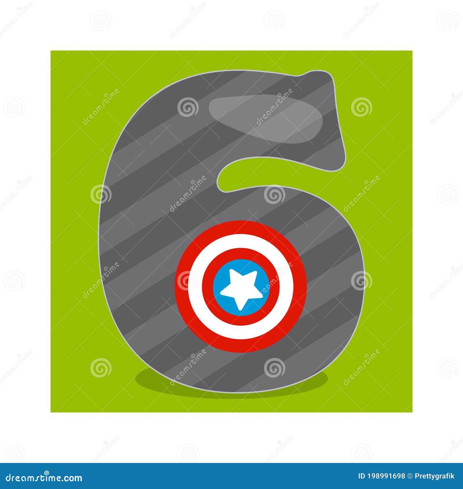 Superhero Numbers 6 06 stock vector. Illustration of vector - 198991698