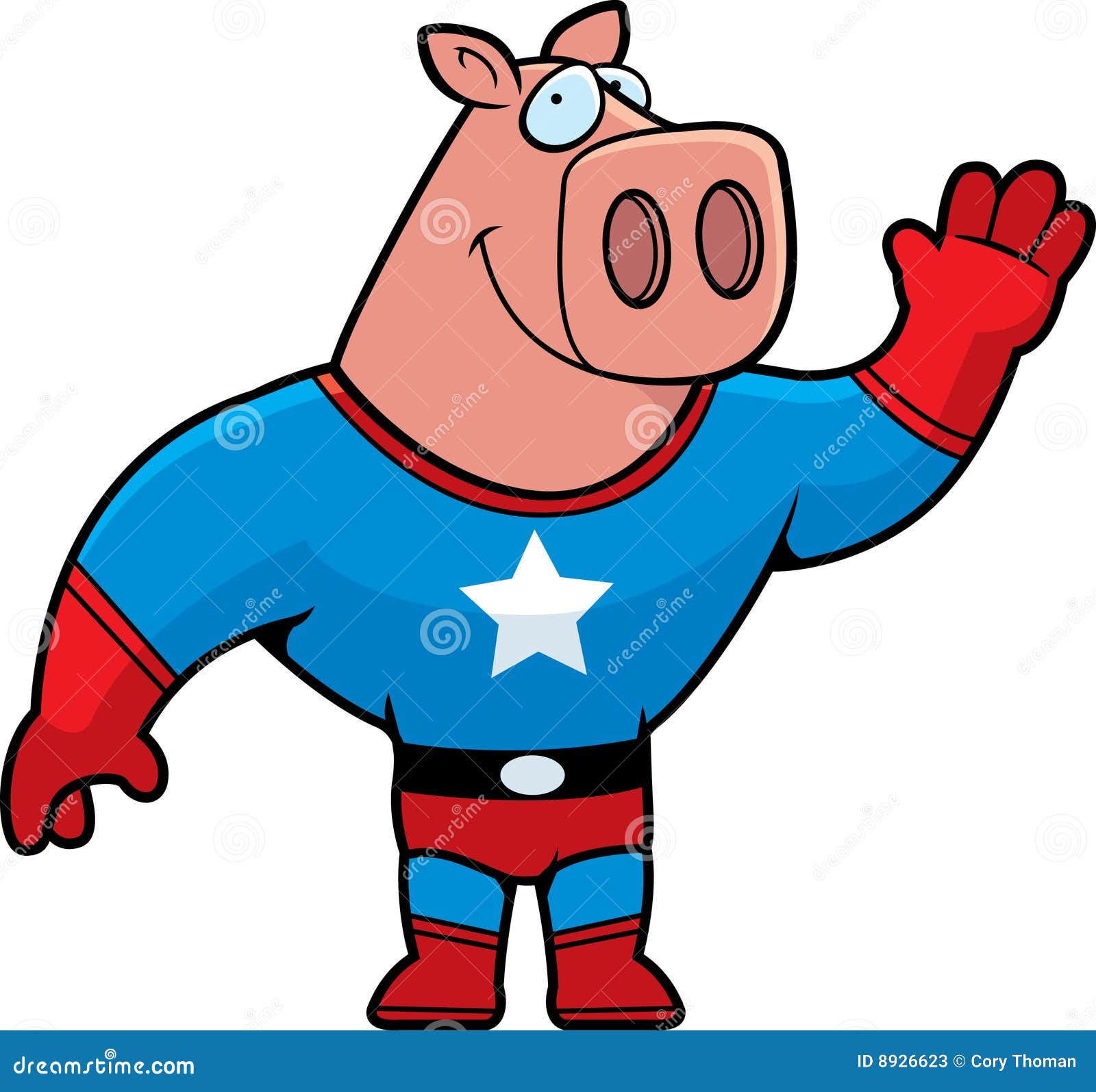 Superhero Pig stock vector. Image of illustration, cartoon - 8926623