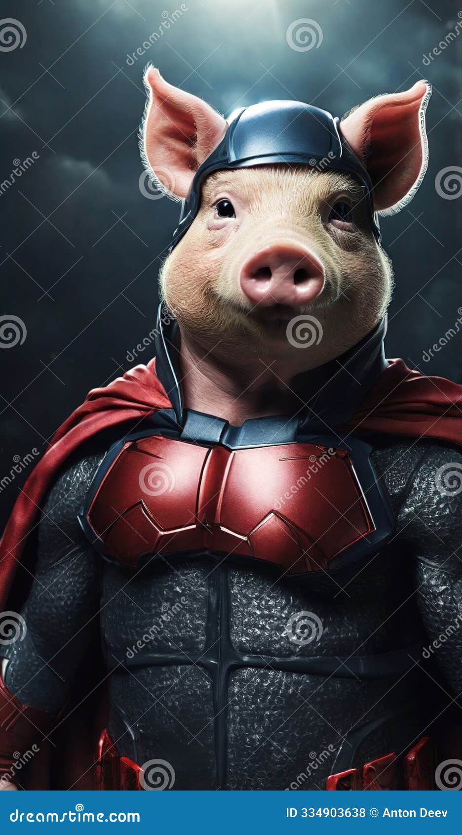 A Superhero Pig Stands Confidently in a Dynamic Pose Stock Photo ...