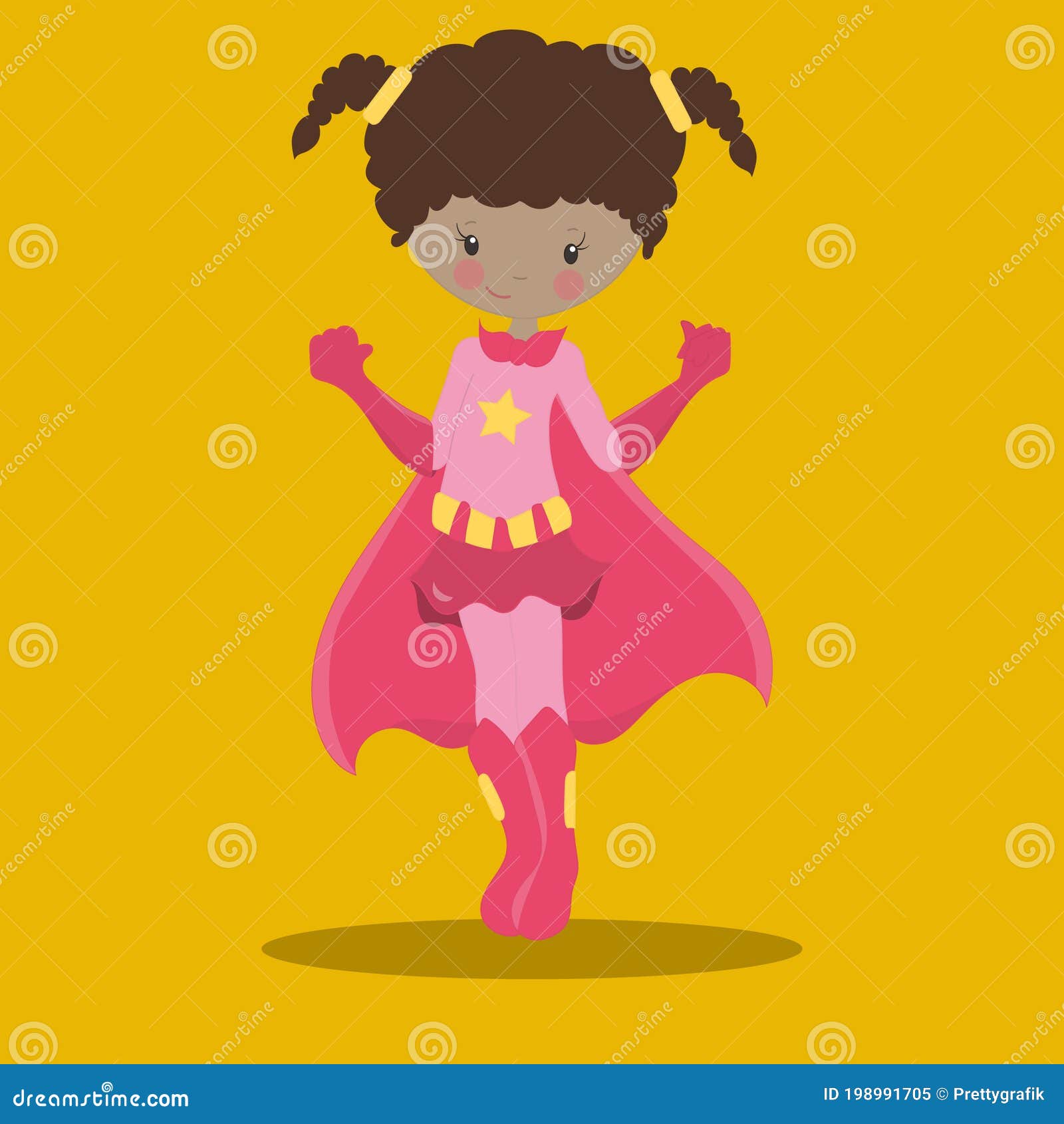 Superhero pink girl 01 stock vector. Illustration of superhero - 198991705