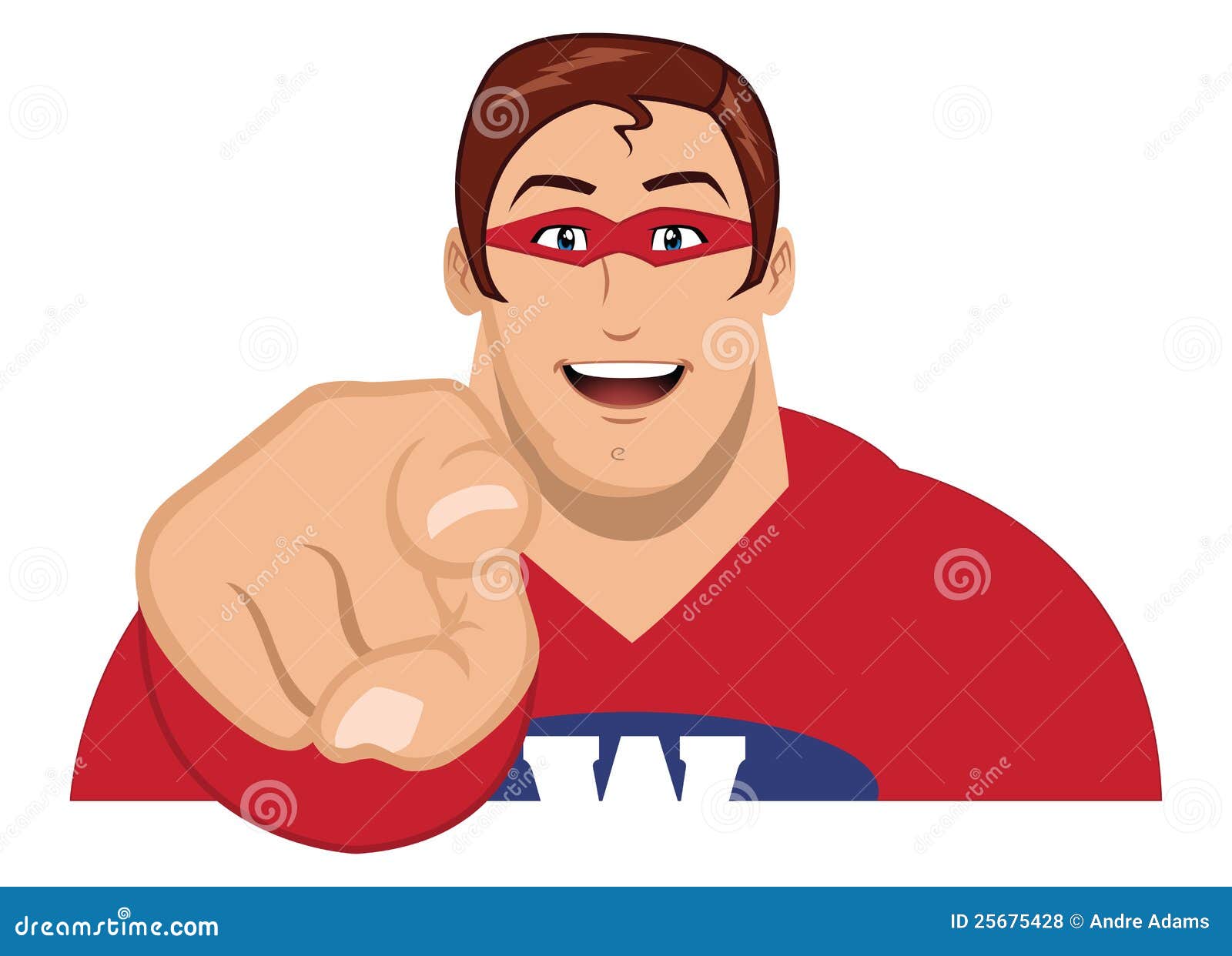 Superhero pointing stock vector. Illustration of model - 25675428