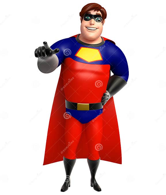 Superhero with Pointing Pose Stock Illustration - Illustration of fight ...