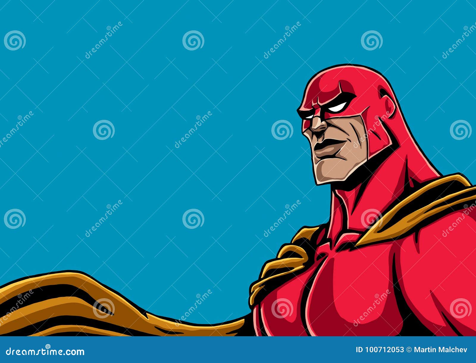 Superhero Portrait Red stock vector. Illustration of manga - 100712053