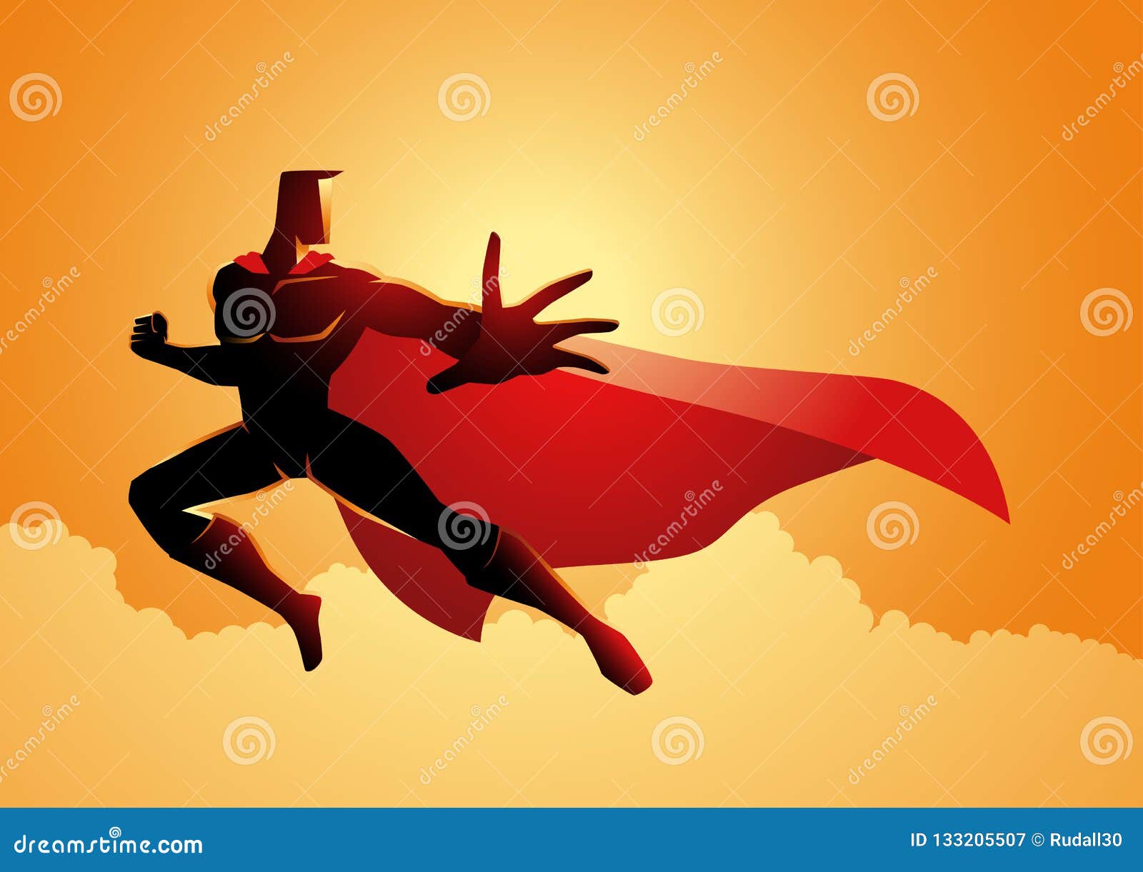 Superhero Pose Electrifying Blue Background Illustration Royalty-Free ...