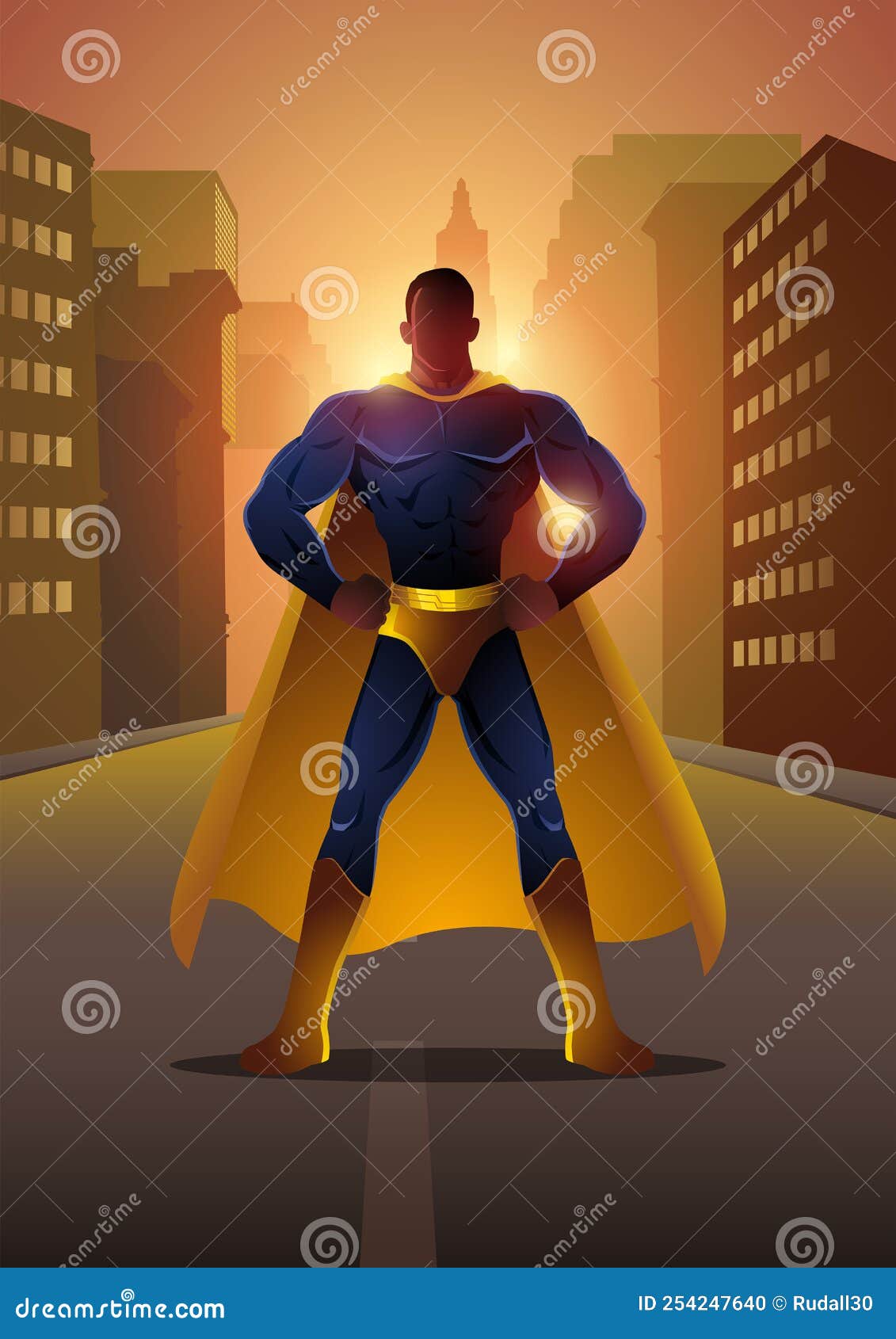 Superhero Posing with Hands on Hips Stock Vector - Illustration of ...