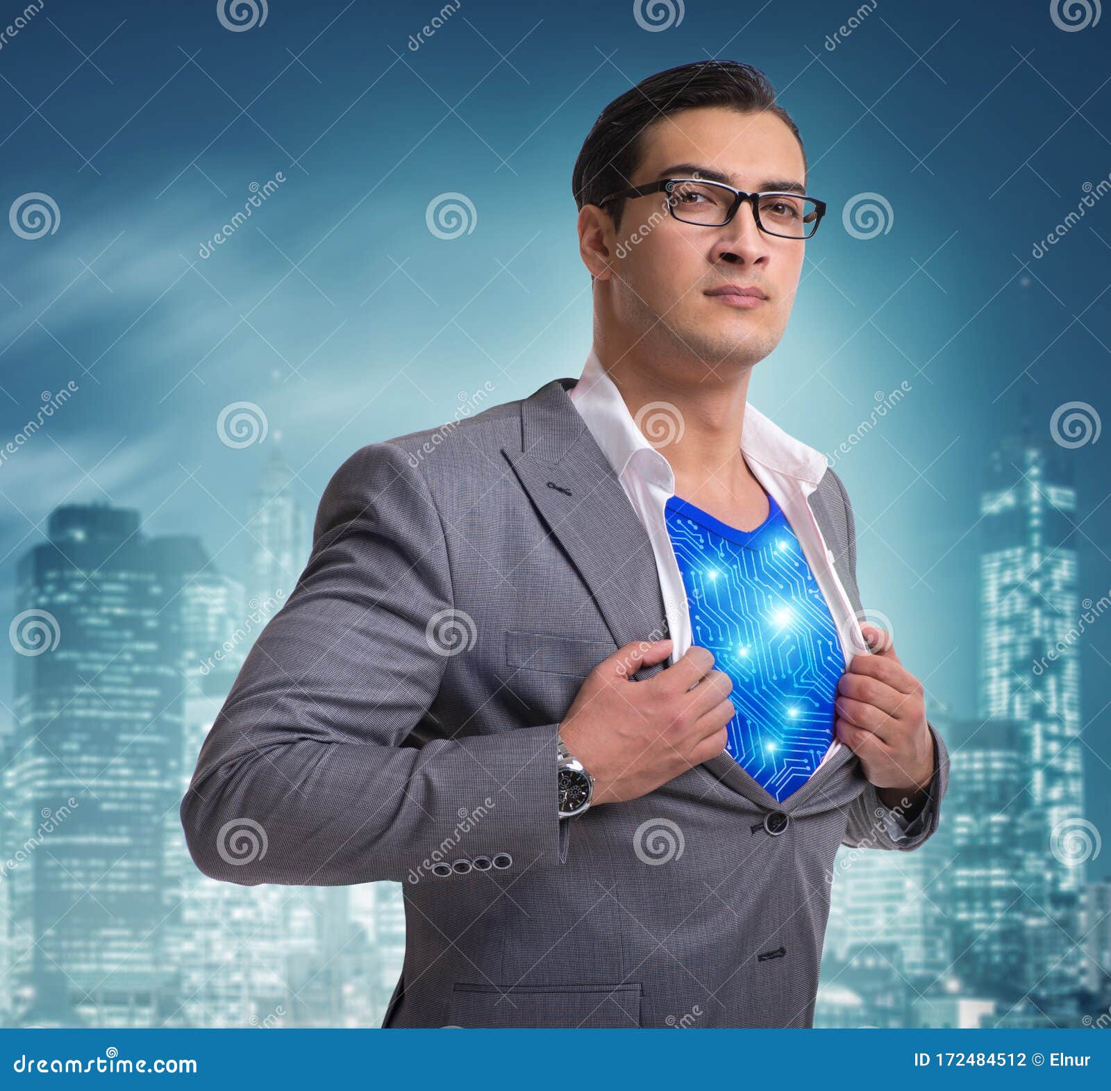 Superhero Preparing To Save the City Stock Photo - Image of costume ...