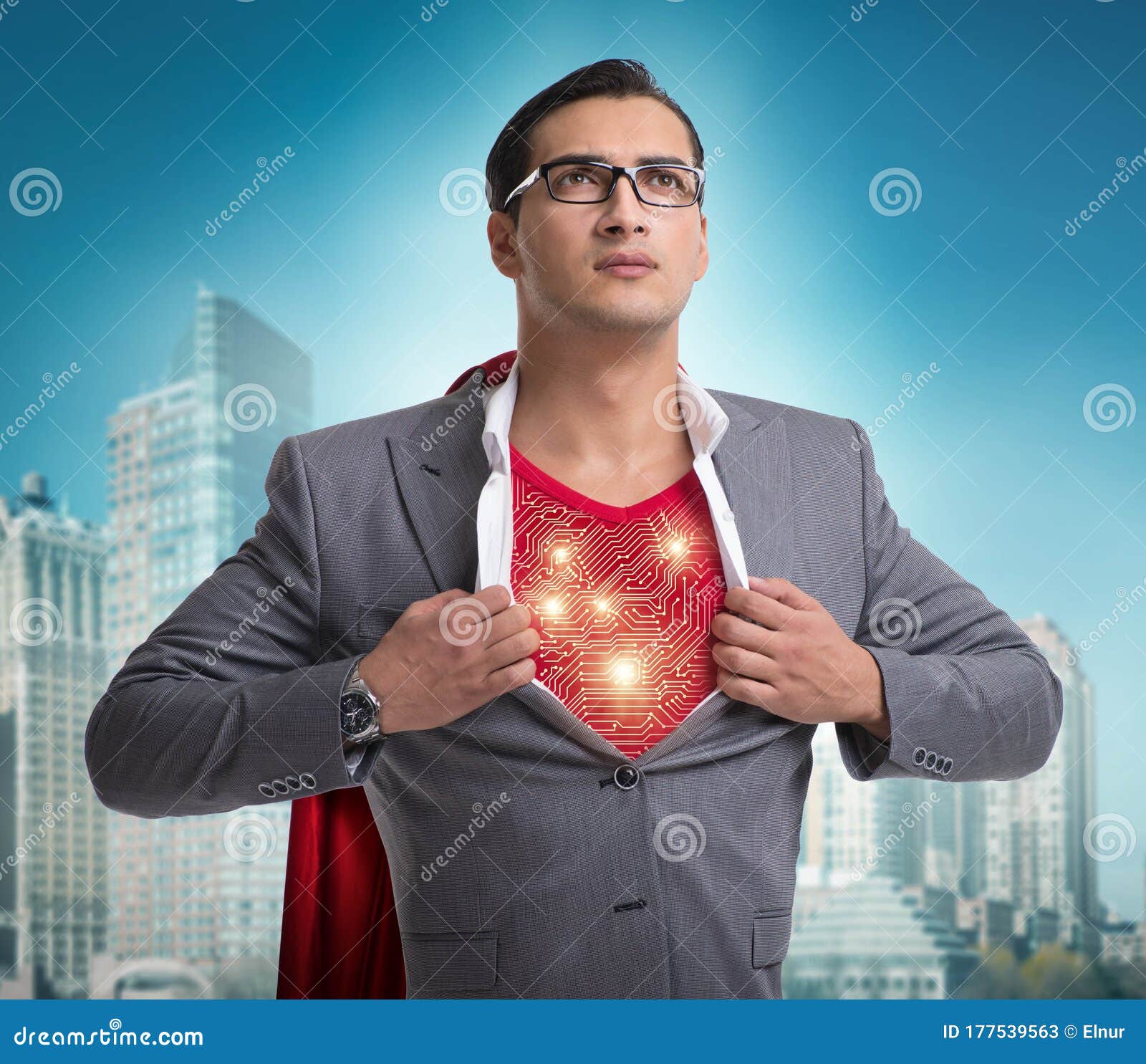 Superhero Preparing To Save the City Stock Image - Image of defender ...