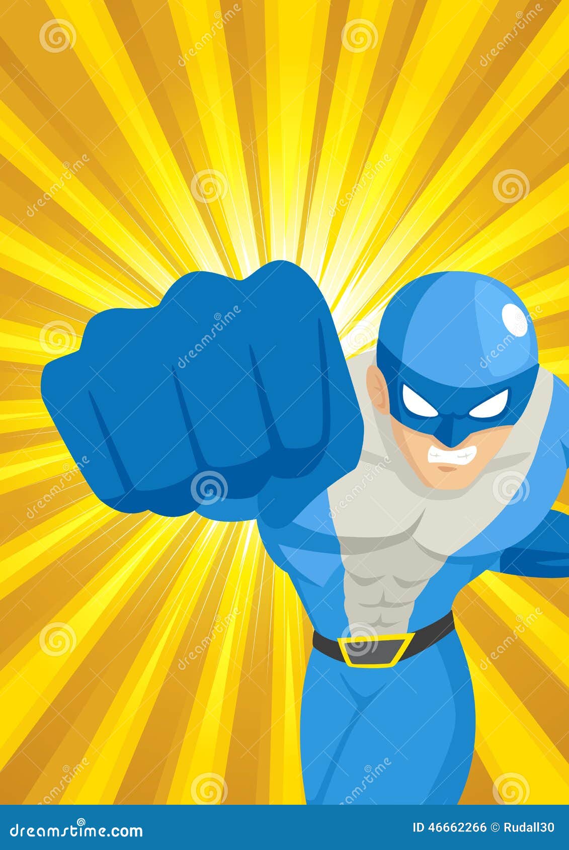 Superhero Punching Vector Illustration | CartoonDealer.com #7161422
