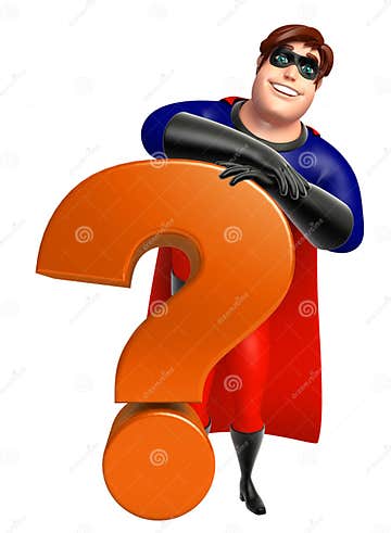 Superhero with Question Mark Stock Illustration - Illustration of ...