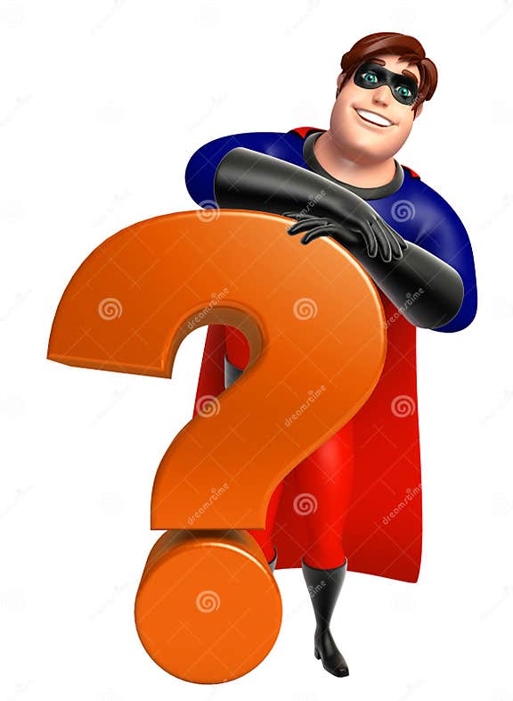 Superhero with Question Mark Stock Illustration - Illustration of ...