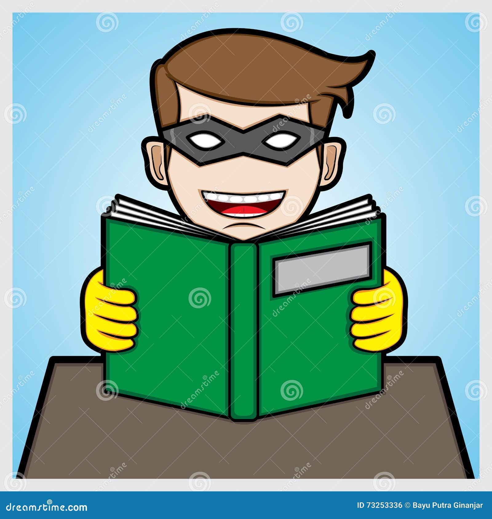 Superhero Reading a Book stock vector. Illustration of characters ...