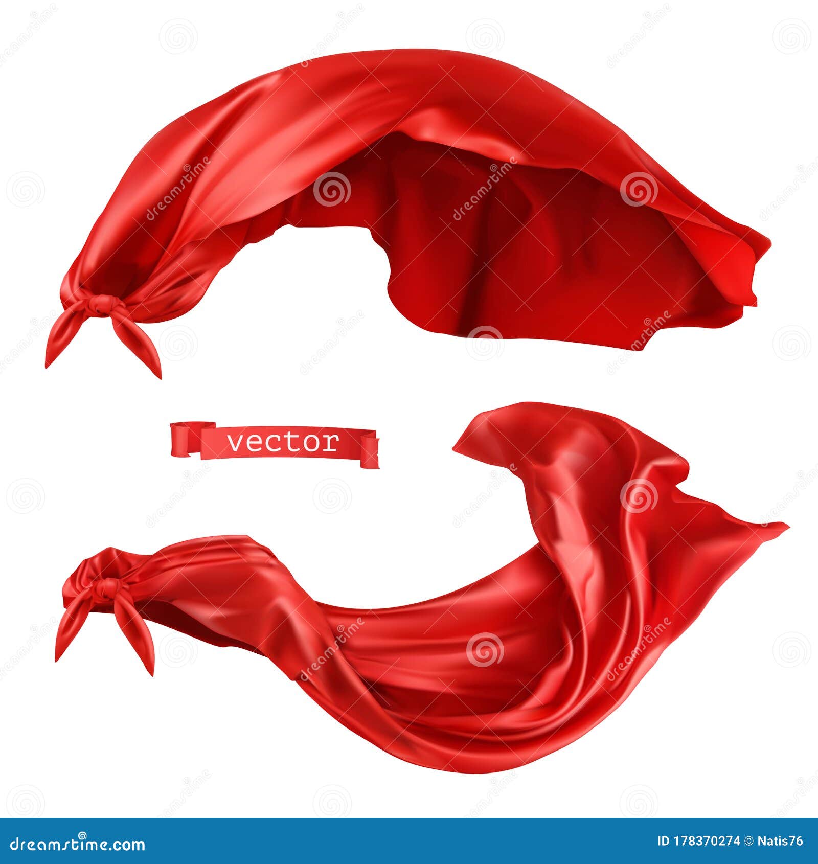 Superhero, Red Cape. 3d Realistic Vector Stock Vector - Illustration of ...