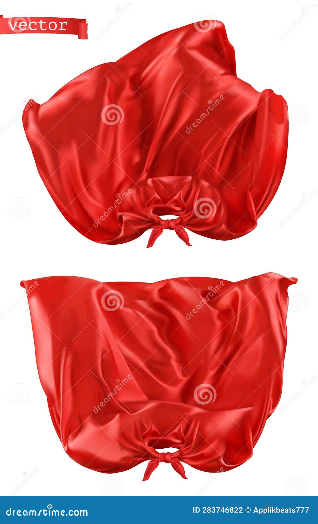 Superhero, Red Cape Front View. 3d Realistic Vector Stock Vector ...