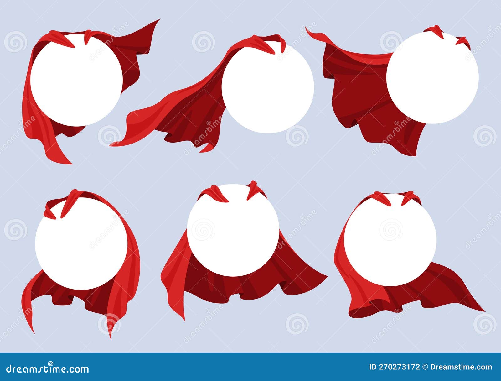 Superhero Red Cape Label. Silk Cloak with Red Fabric in Different ...