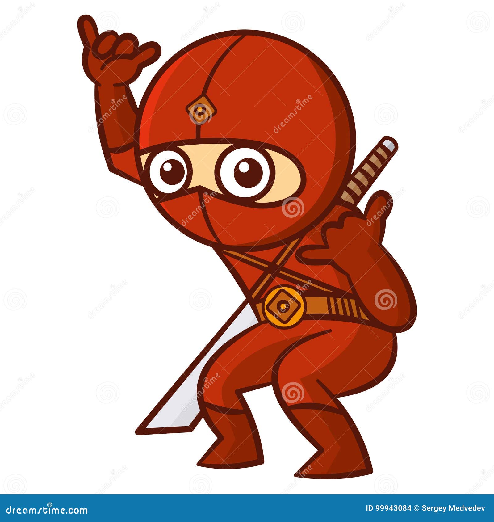 Superhero Red Ninja Kid stock illustration. Illustration of little ...