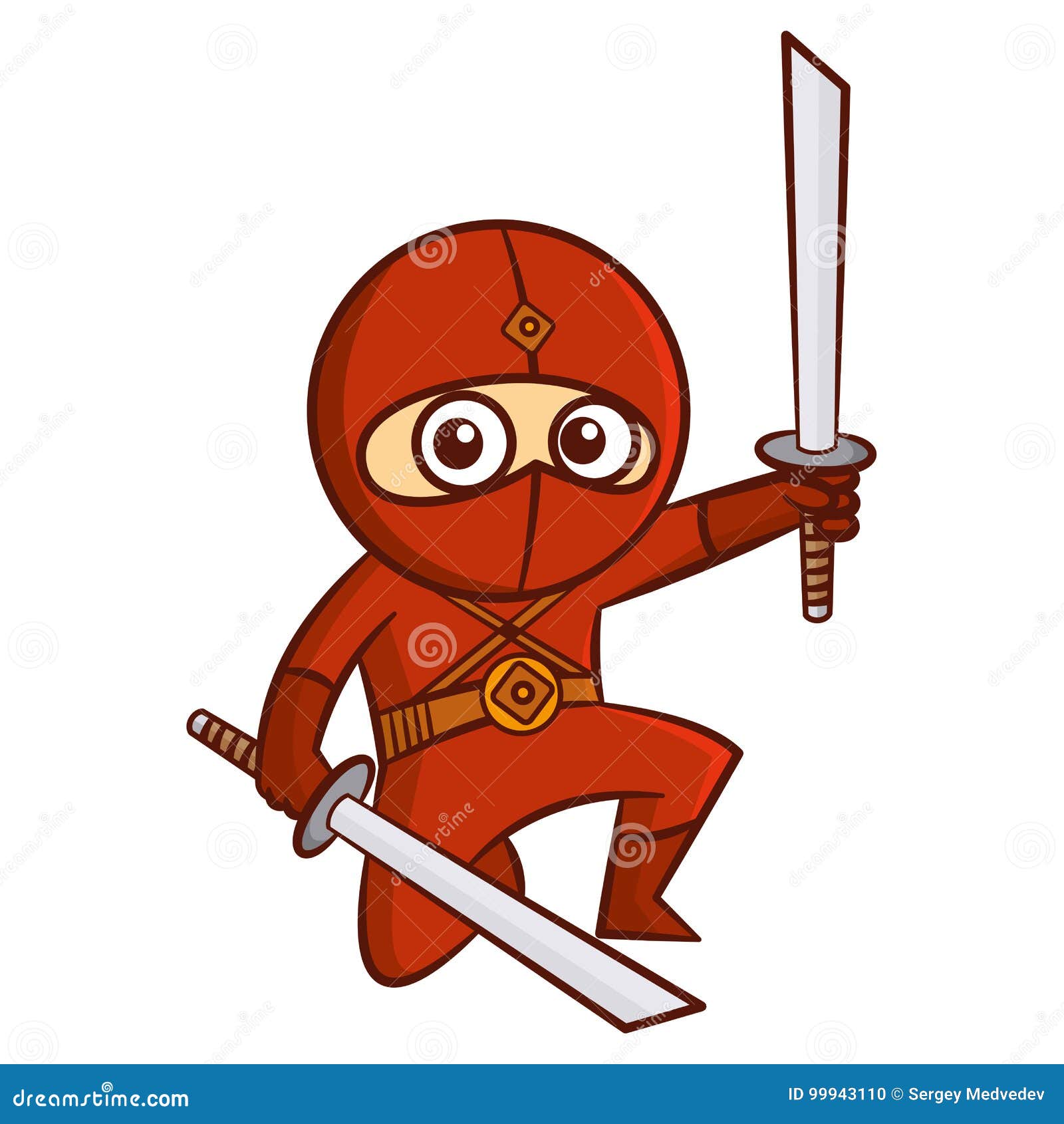 Superhero Red Ninja Kid stock illustration. Illustration of print ...