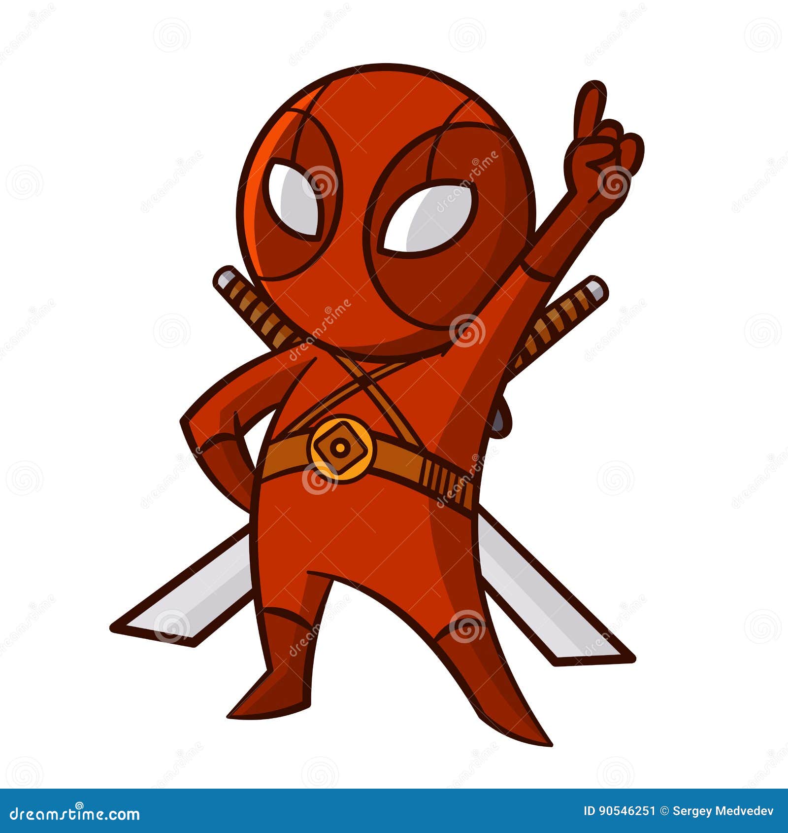 Superhero Red Ninja Sticker Stock Illustration - Illustration of brave ...