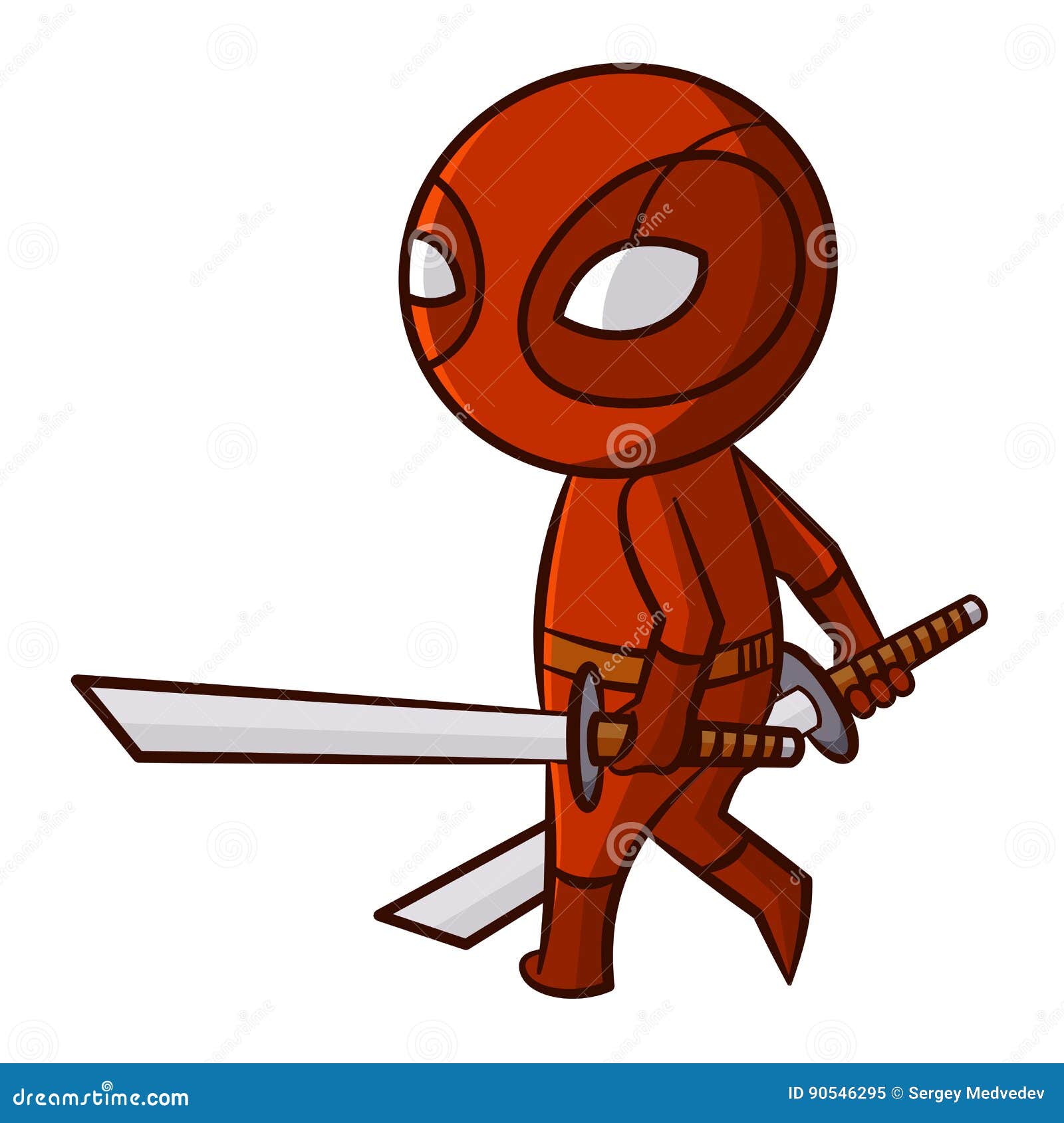 Superhero Red Ninja Sticker Stock Illustration - Illustration of sign ...