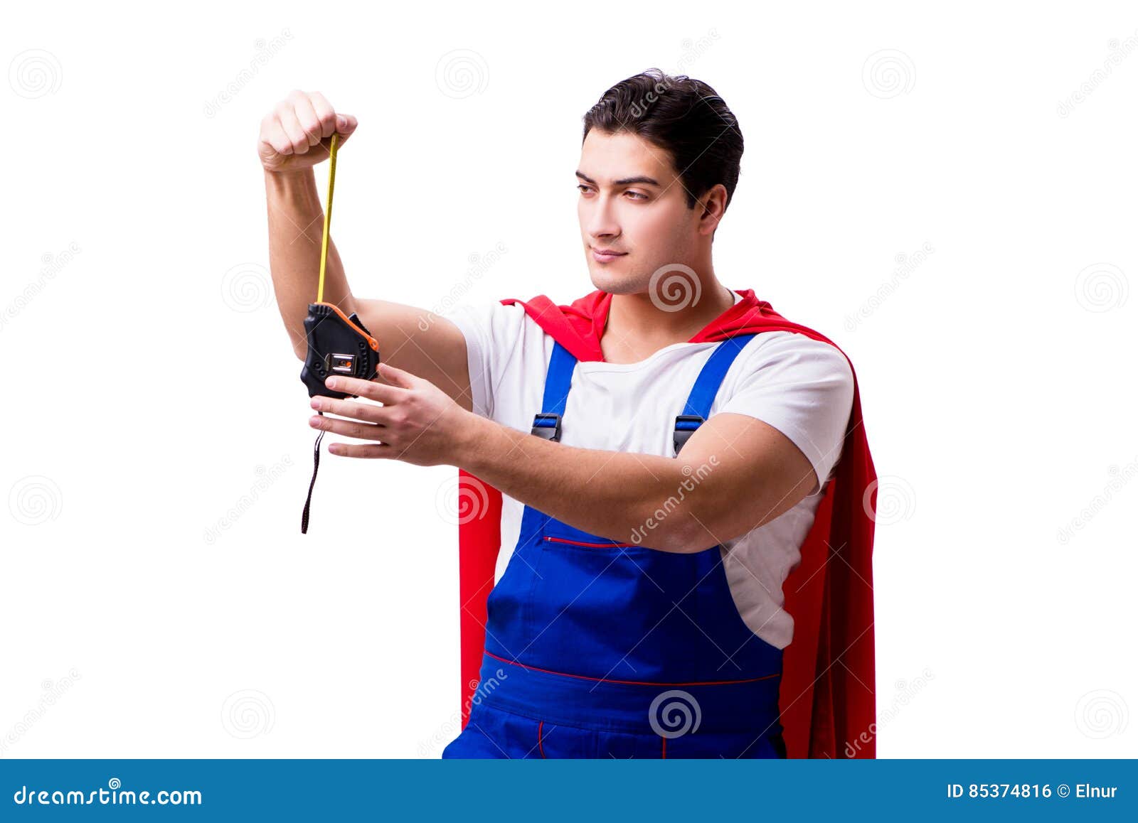 The Superhero Repairman Isolated on White Background Stock Photo ...