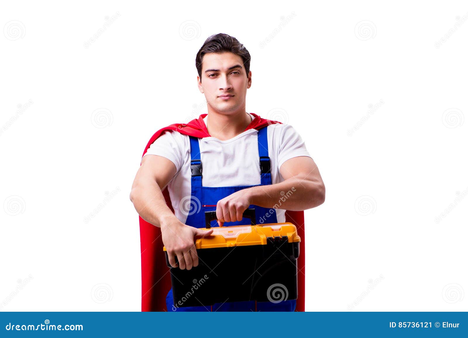 The Superhero Repairman Isolated on White Background Stock Image ...