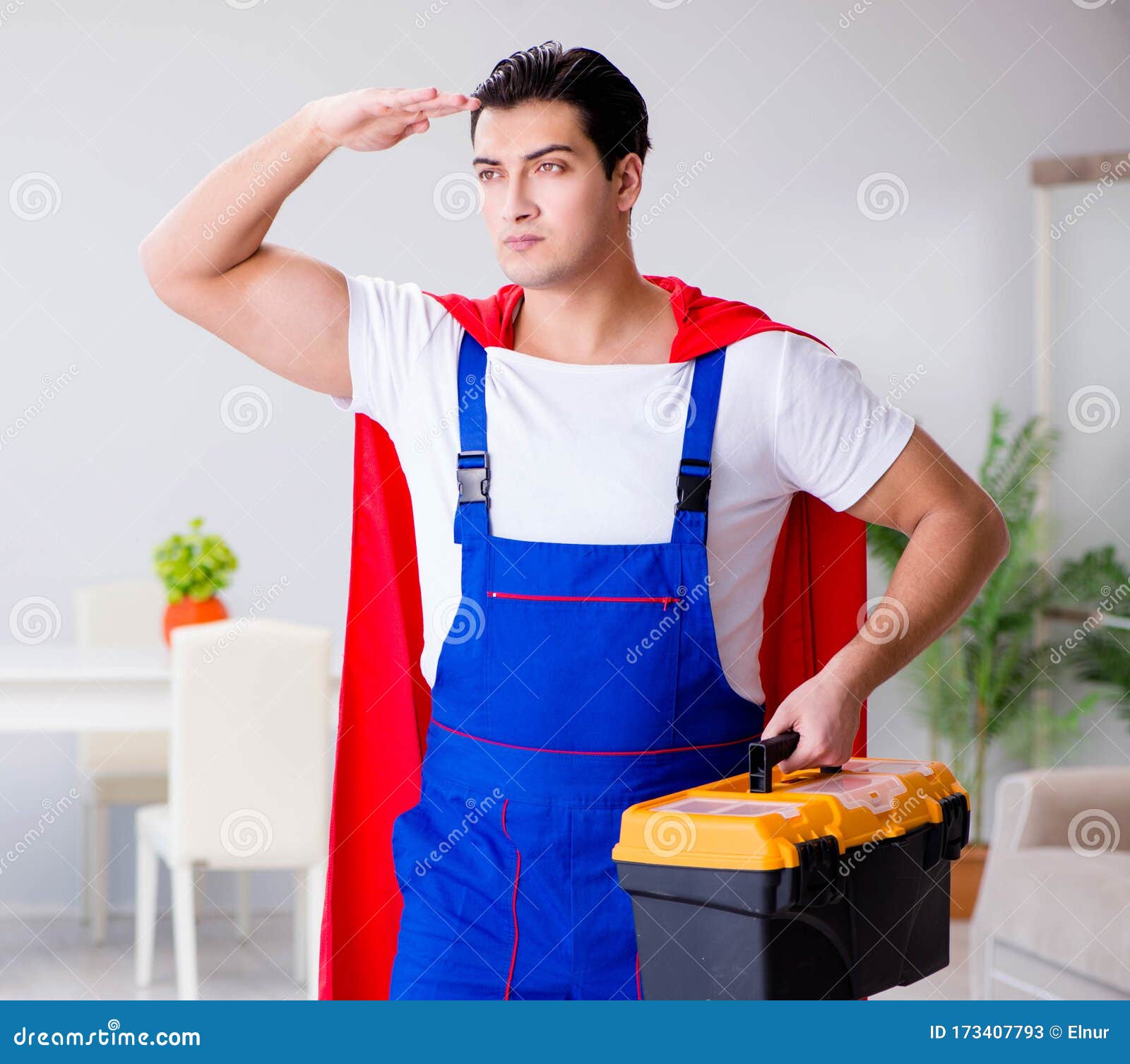 Superhero Repairman with Tools in Repair Concept Stock Image - Image of ...